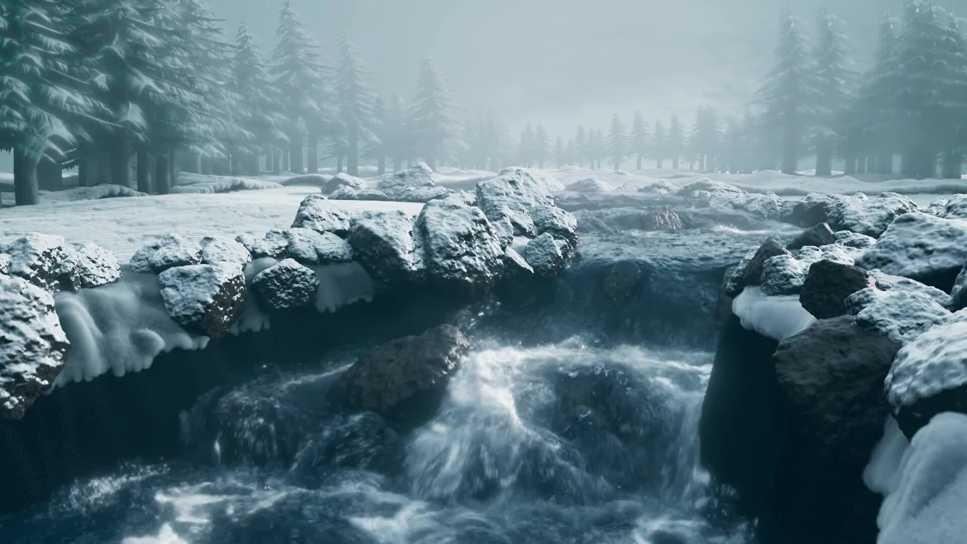 ArtStation - Snowy River ( Houdini )