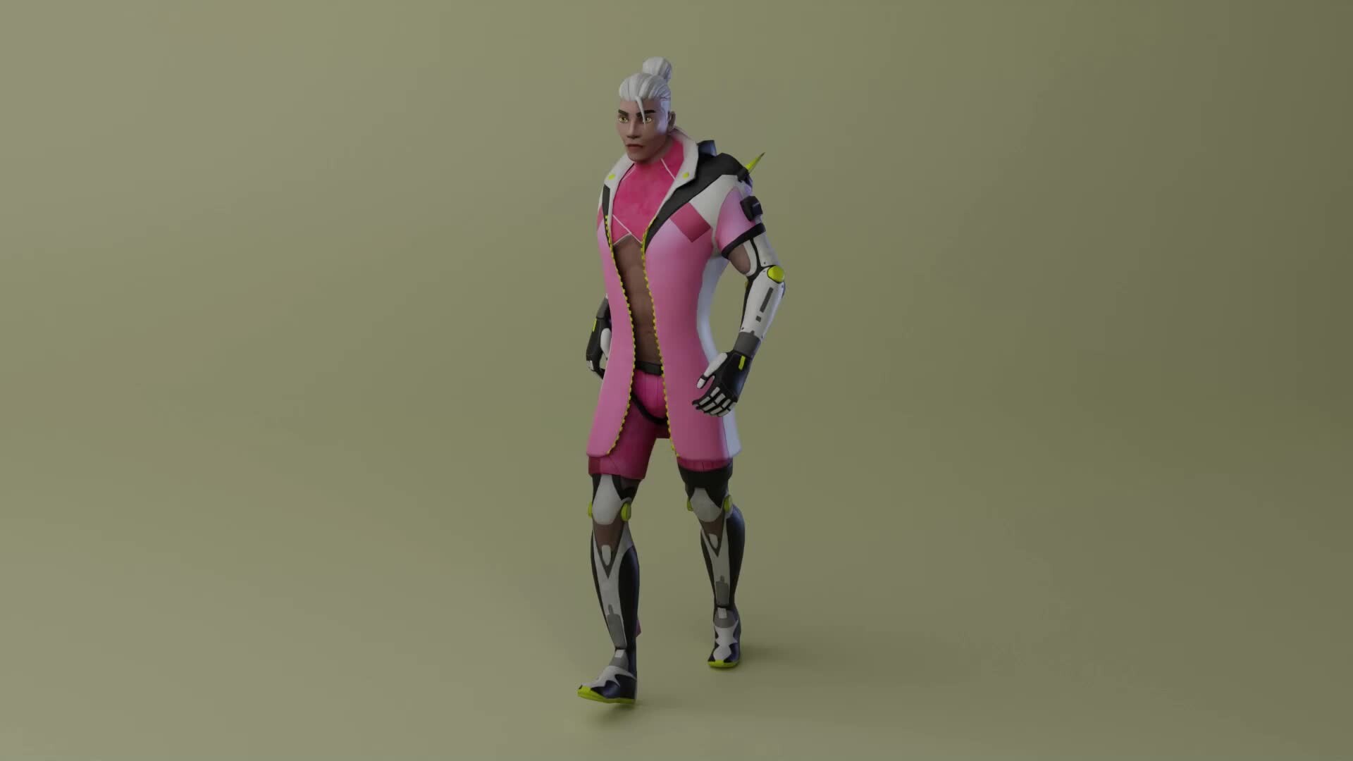 ArtStation - Personal Project Pink Cyborg - Concept to Game Ready Model