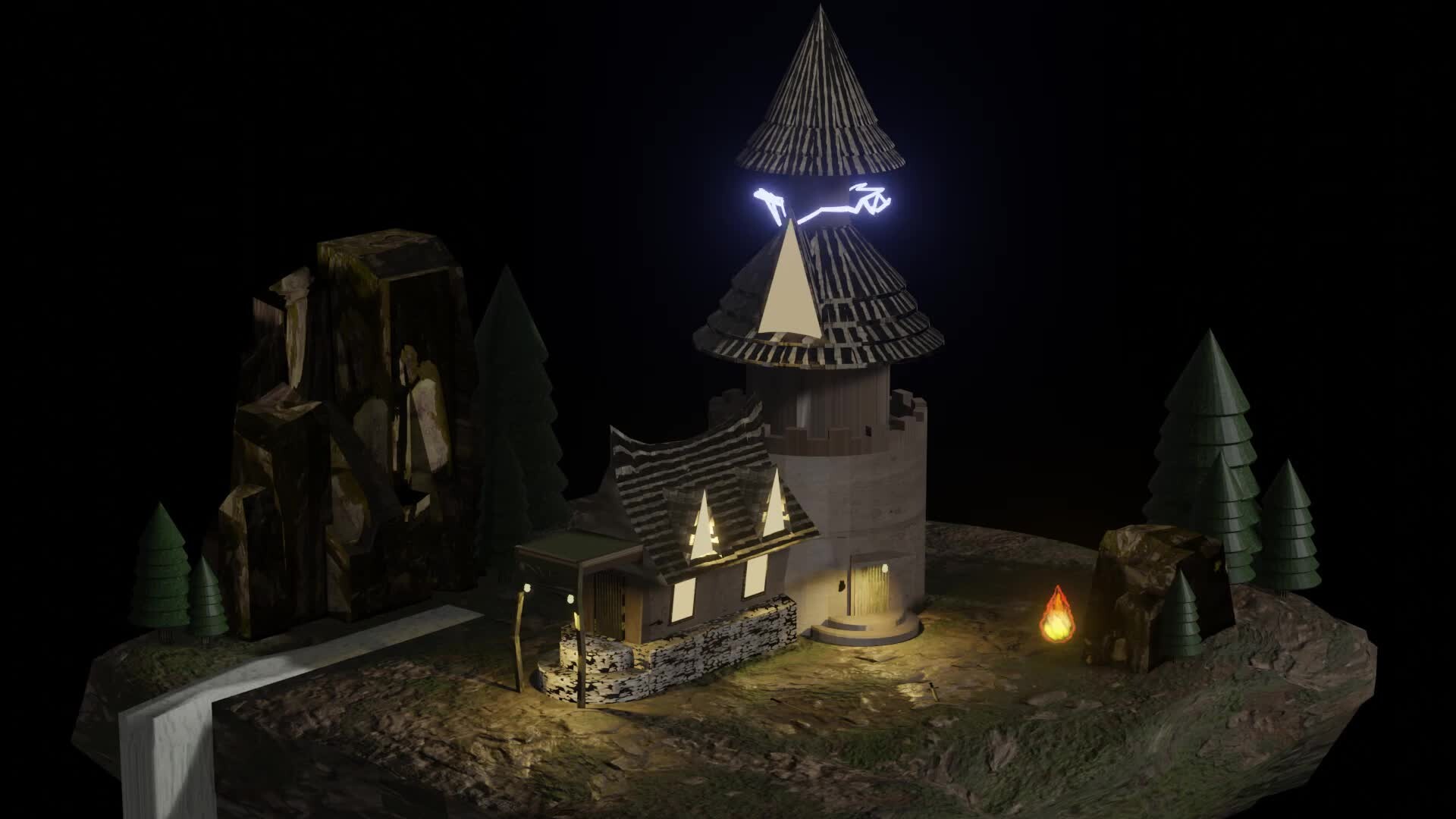 ArtStation - wizard's hut in the forest