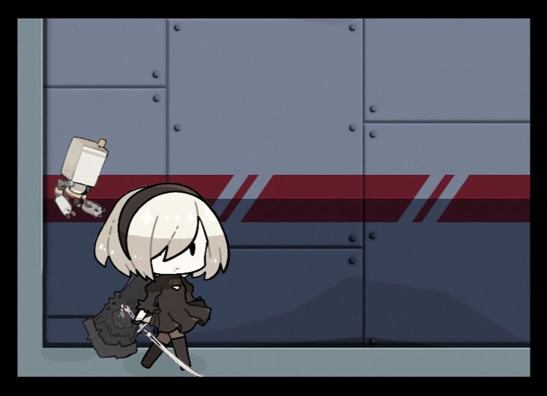 ArtStation - NieR: Automata 2B Spine 2D Animation (Walk, Run, Jump ...