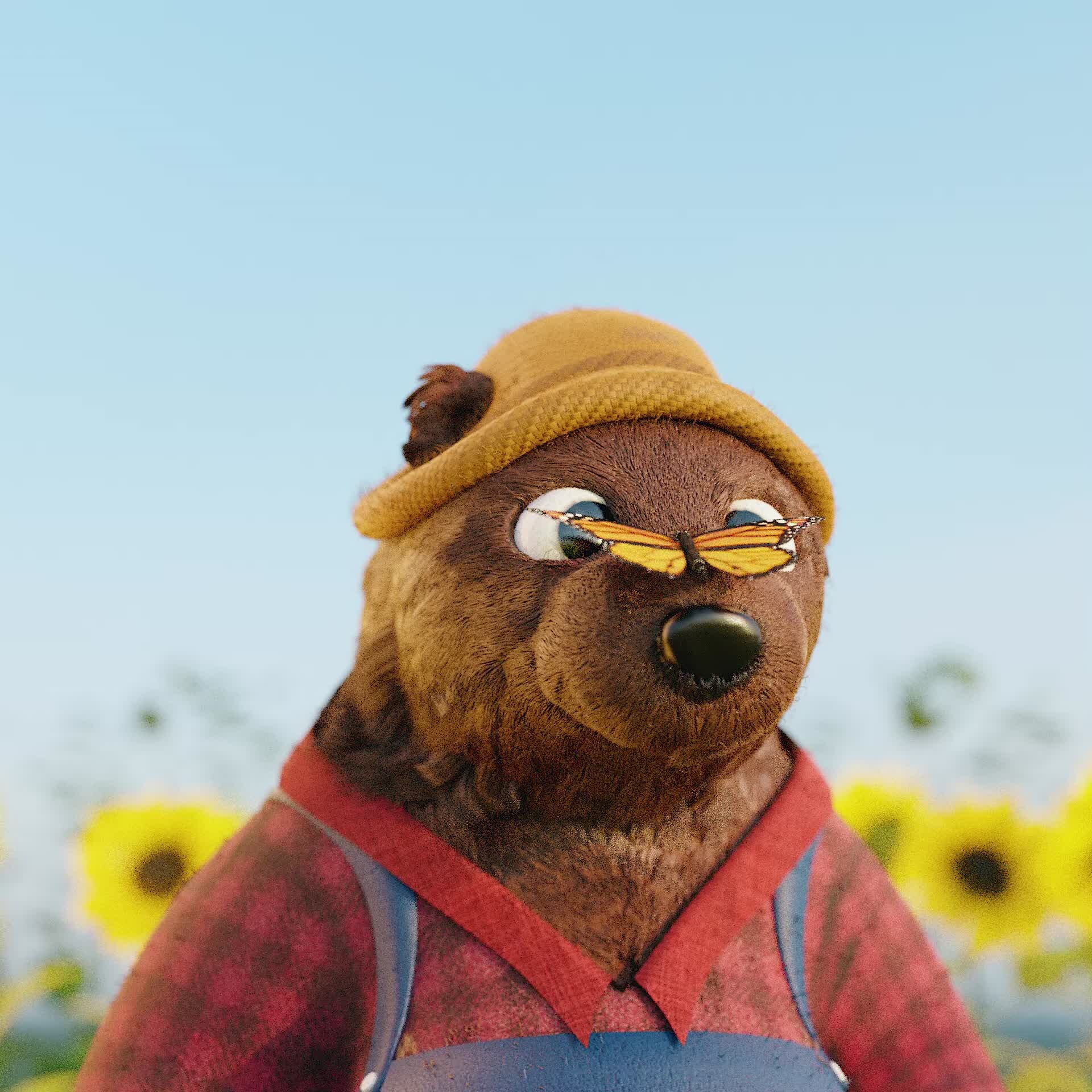 ArtStation - Bear and butterfly