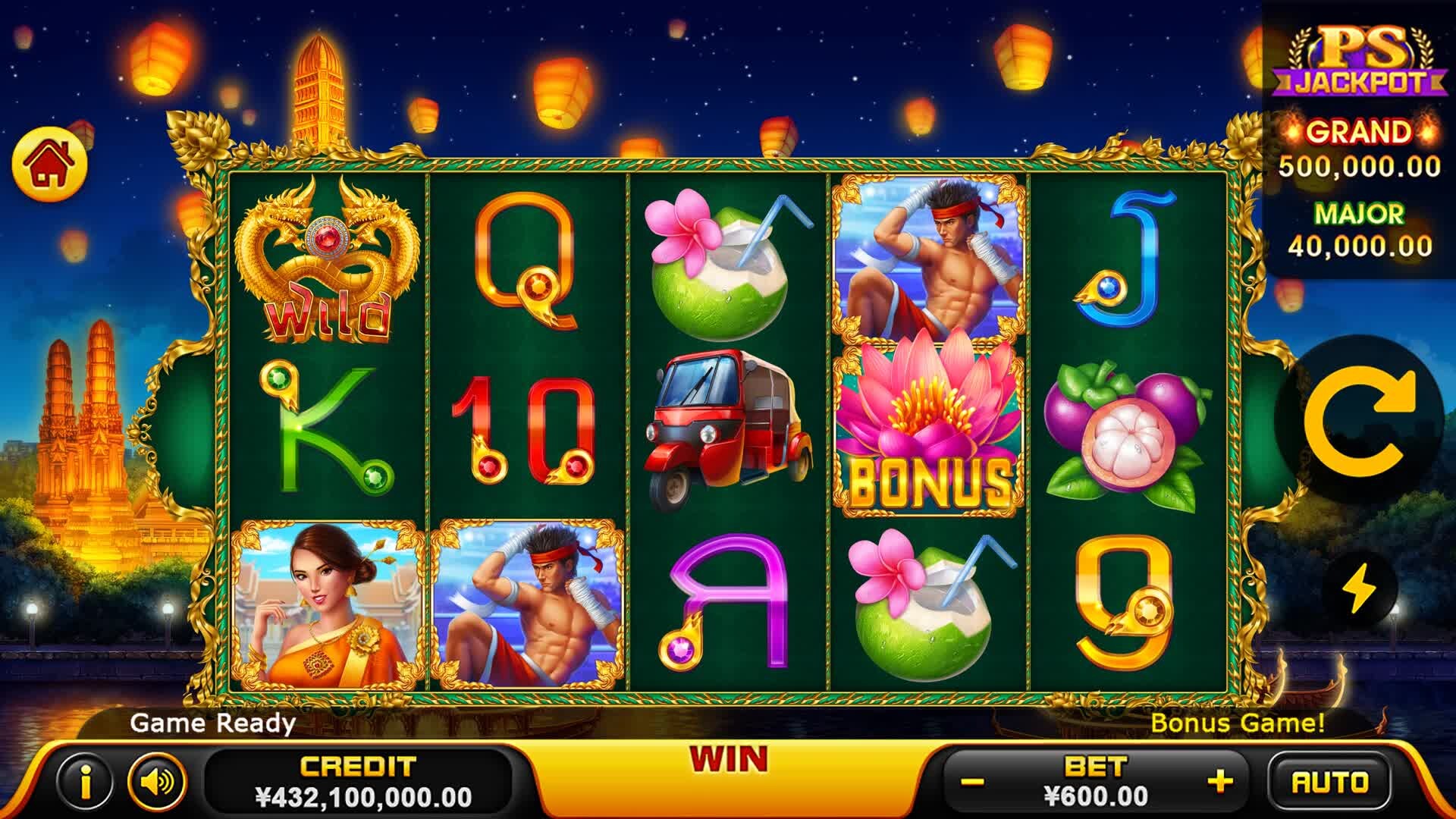 ArtStation - 2d animation of the Main UI for Thailand themed online slot