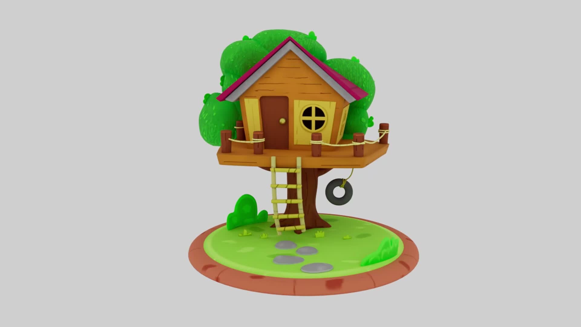 ArtStation - Cartoon Stylized Treehouse made in collaboration with ...