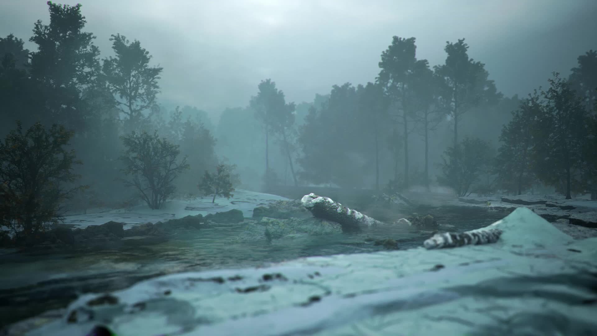 ArtStation - river in the forest