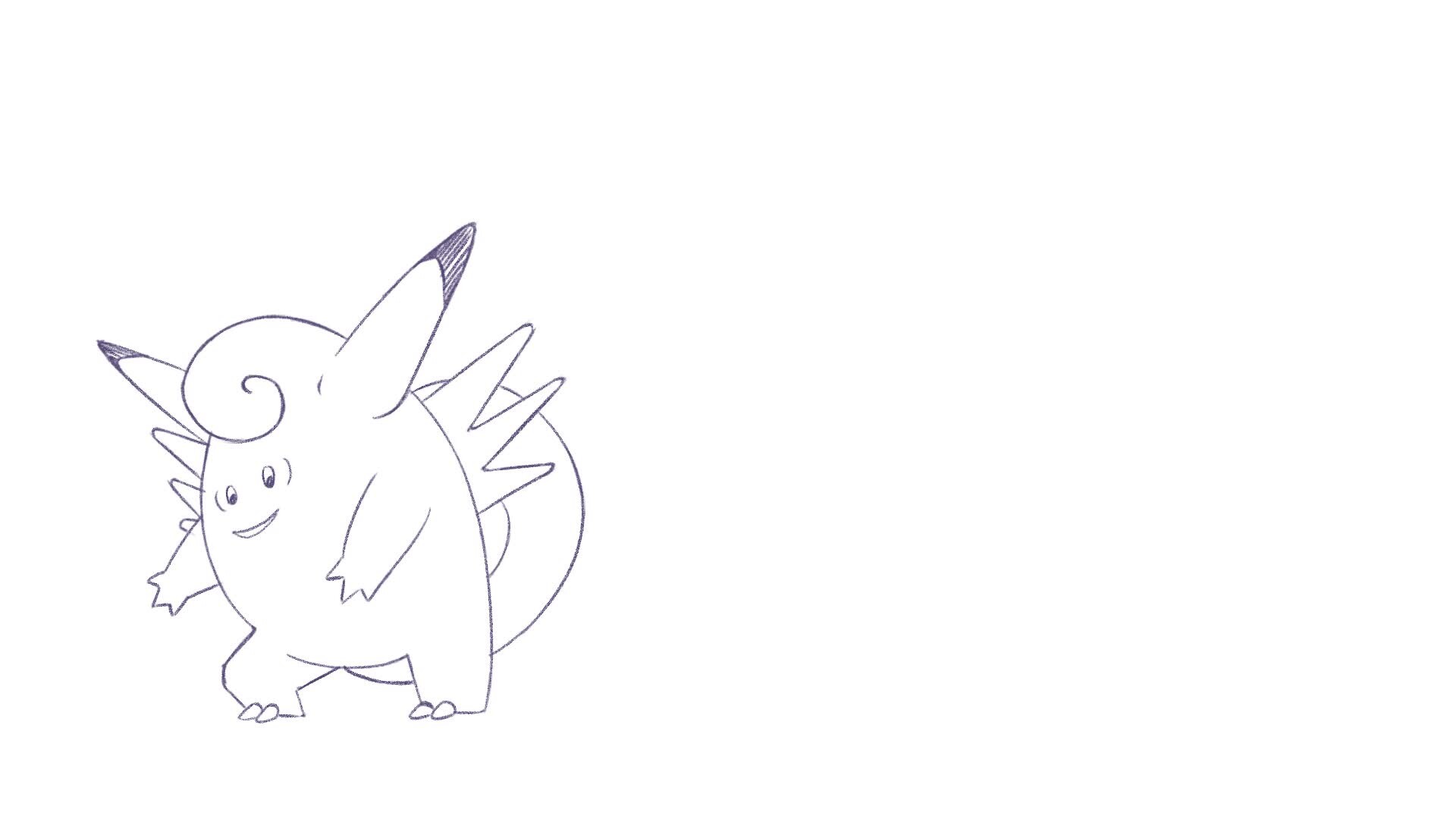 ArtStation - Anim 2D / line / rough / Clefable