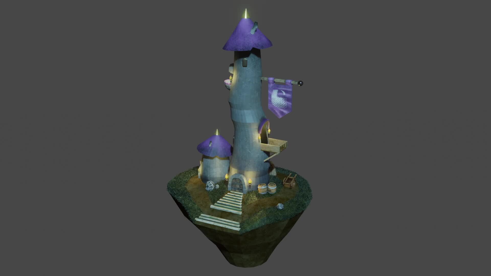 ArtStation - 3D Model of a Low Poly Realistic Tower