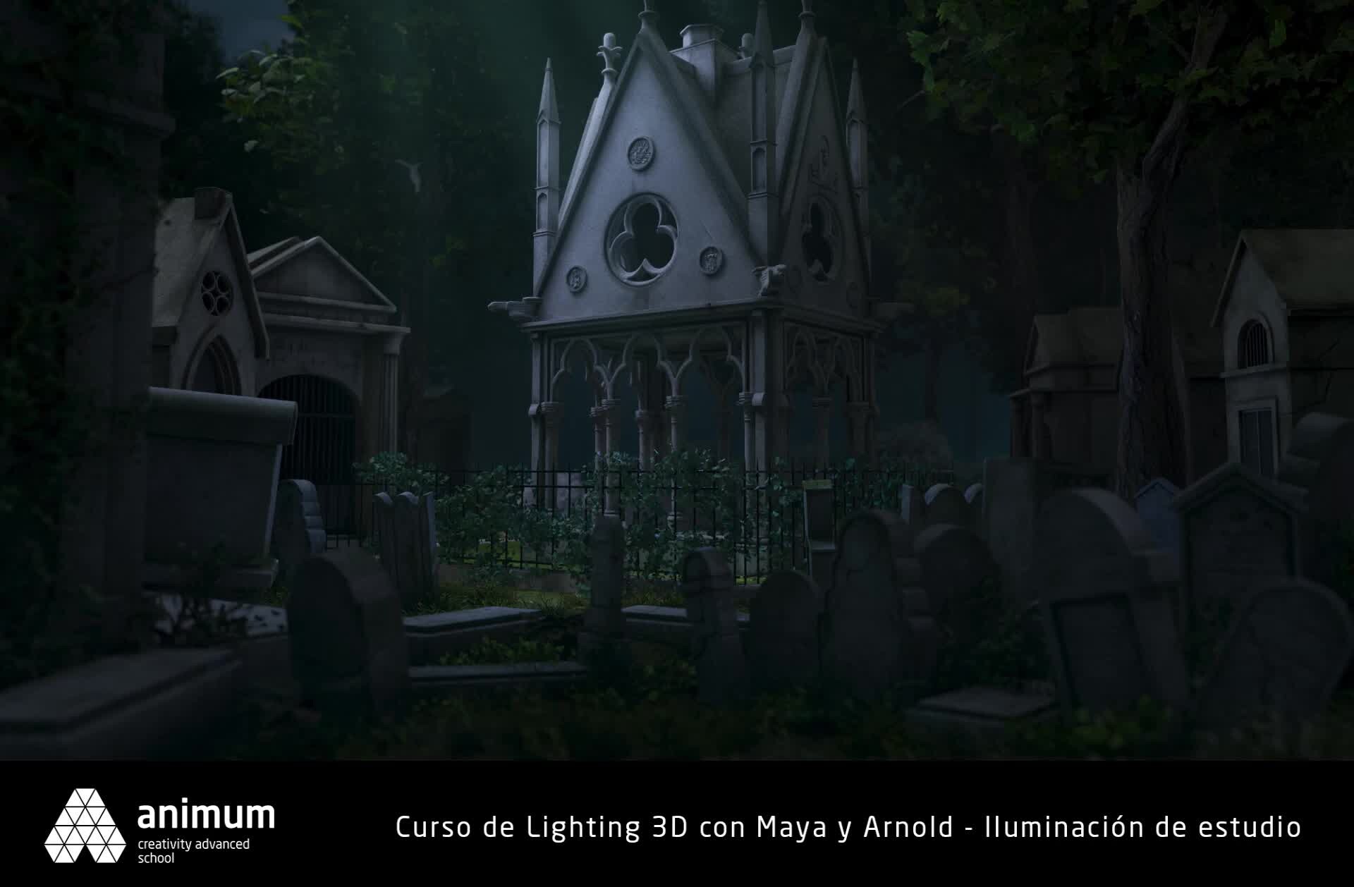 ArtStation - Sad Cemetery Lighting Study