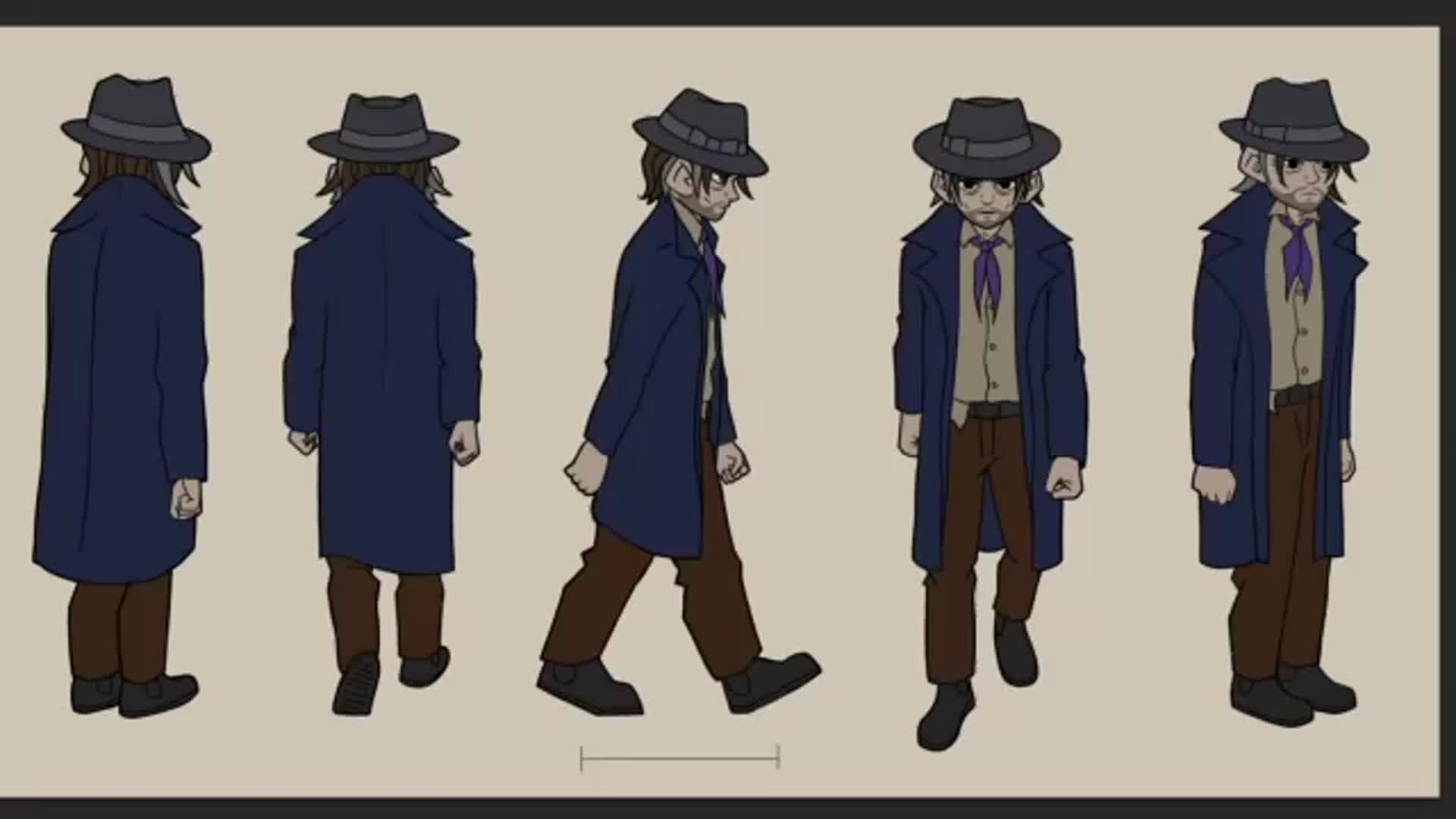 ArtStation - Detective Walk Cycle for 2D Horror Game | "Sinister" Animation