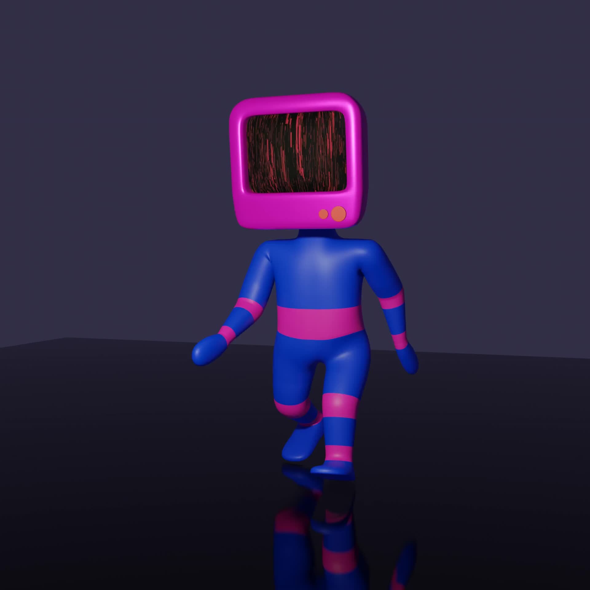 ArtStation - TV Head Character - Walk Cycle Animation
