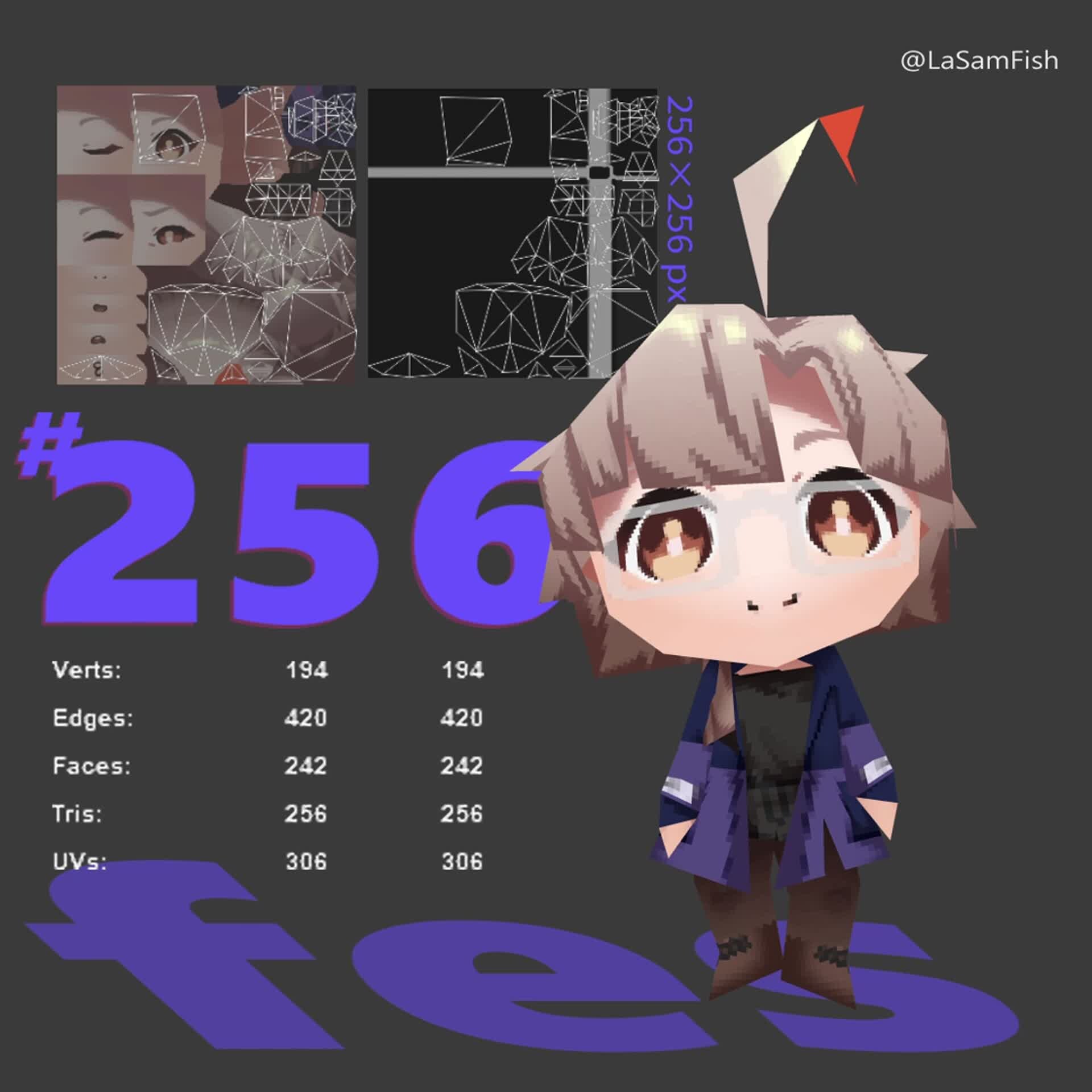 ArtStation - 256fes Low Poly Character Model - LaSamFish