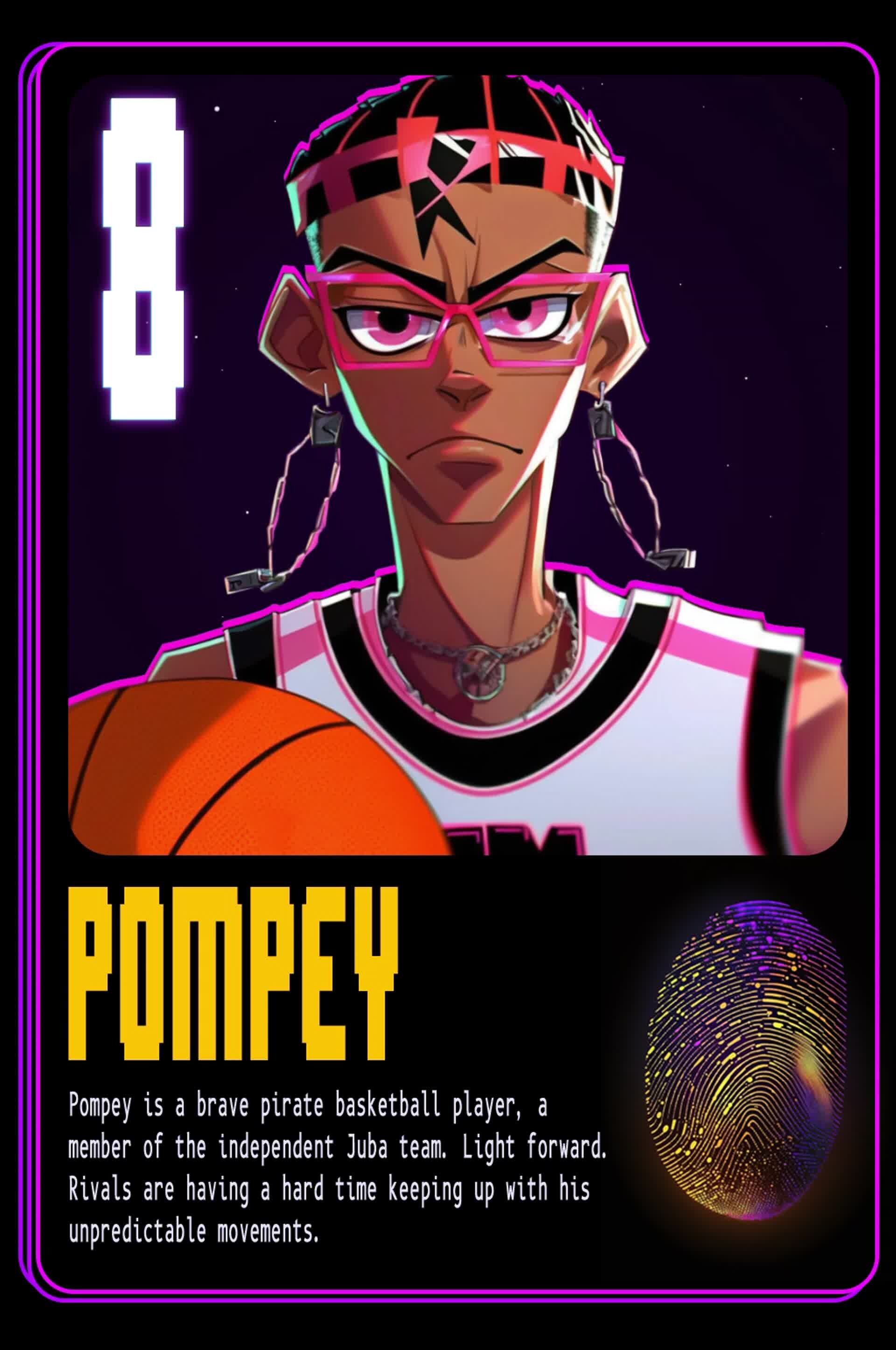 ArtStation - Basketball Collectible anime card, POMPEY character