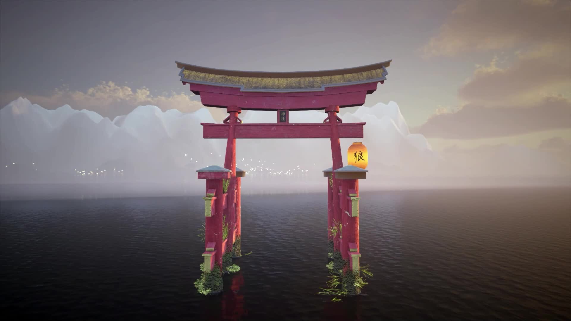 ArtStation - Japanese Water Temple Scene