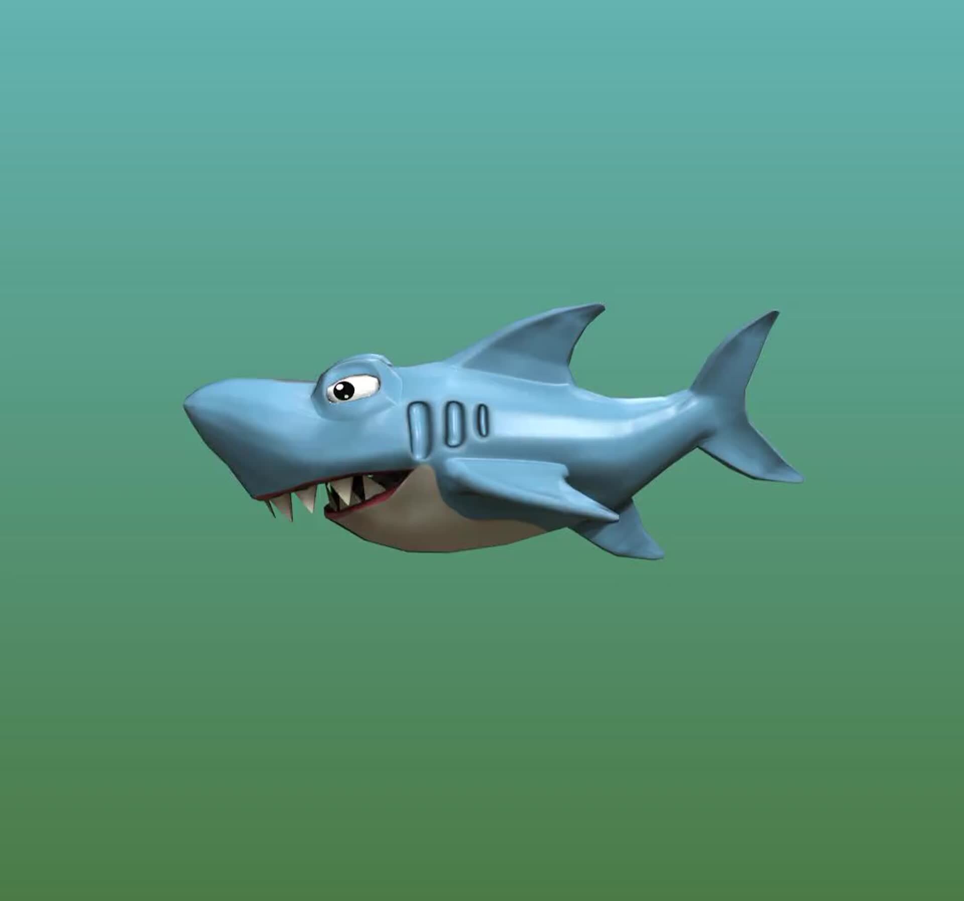 ArtStation - Cartoon style shark game model 3D