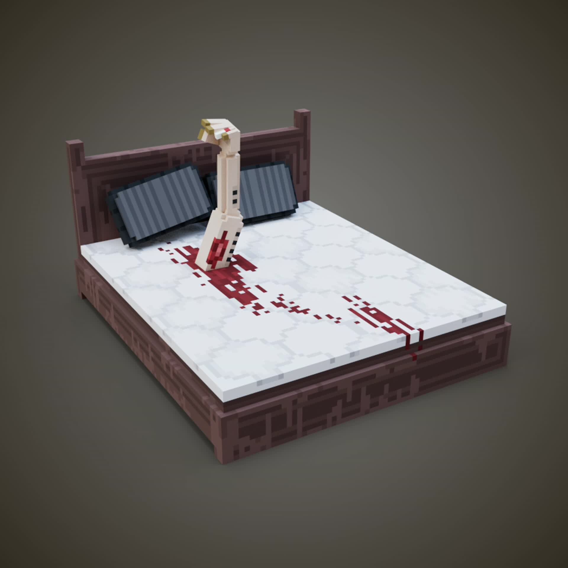 ArtStation - Bed with Zombie