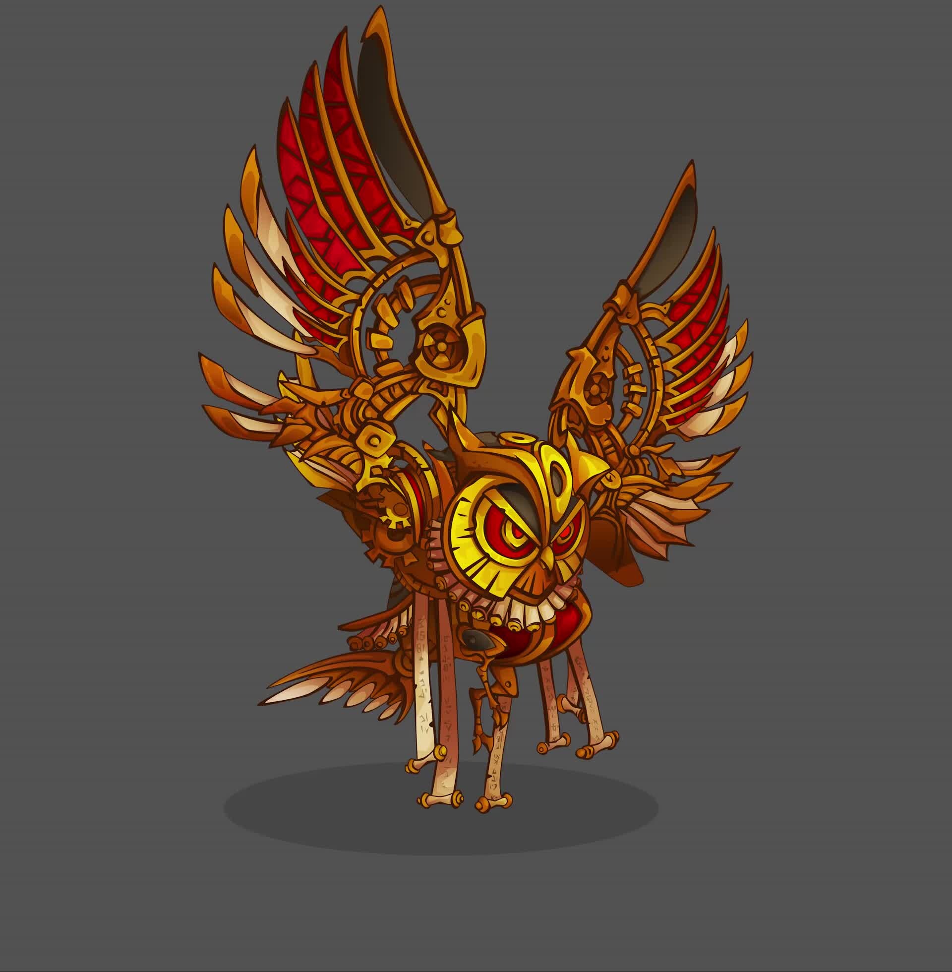 ArtStation - Mech Owl Boss (Spine 2D Animation)