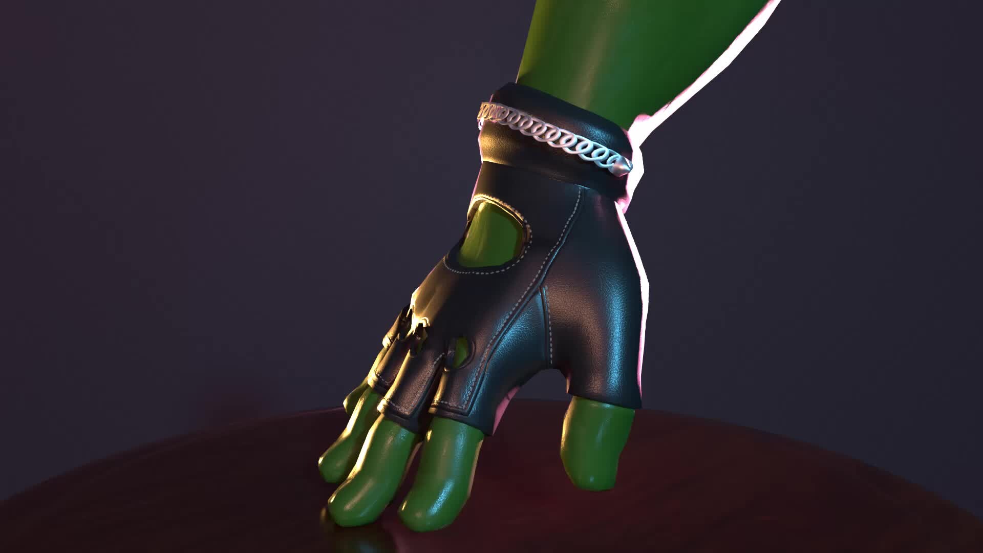 ArtStation - Fingerless Leather Gloves