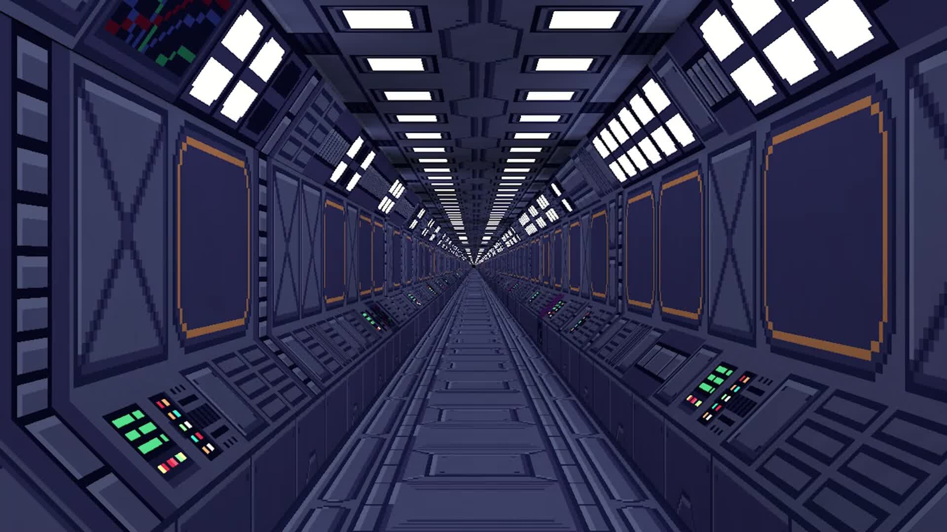 ArtStation - Pixel Art 3D Sci-Fi Corridor