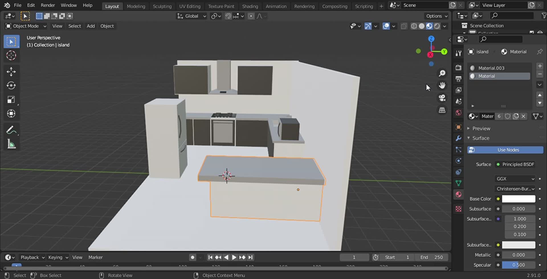 ArtStation - low poly kitchen