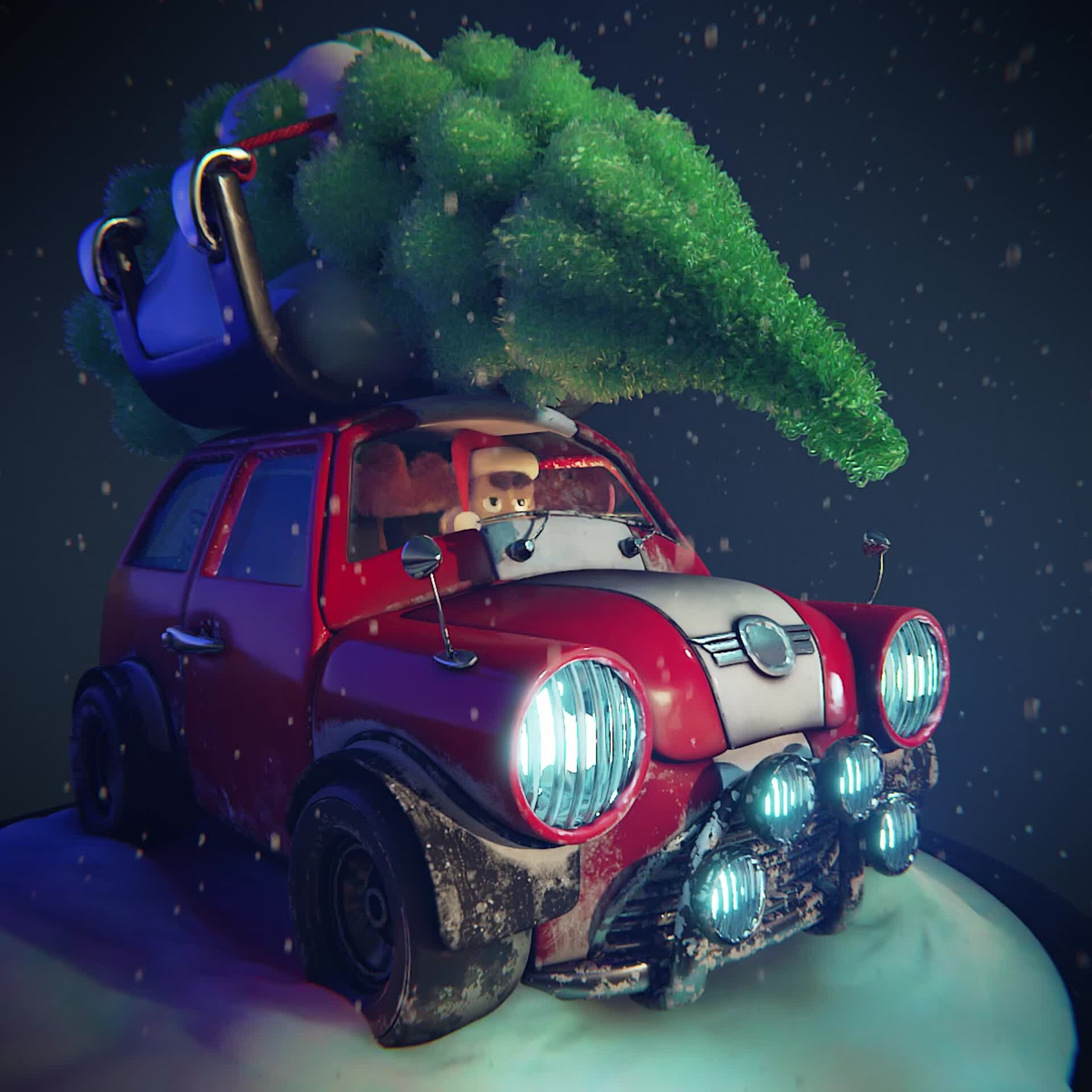ArtStation - Xmas Mini Cooper