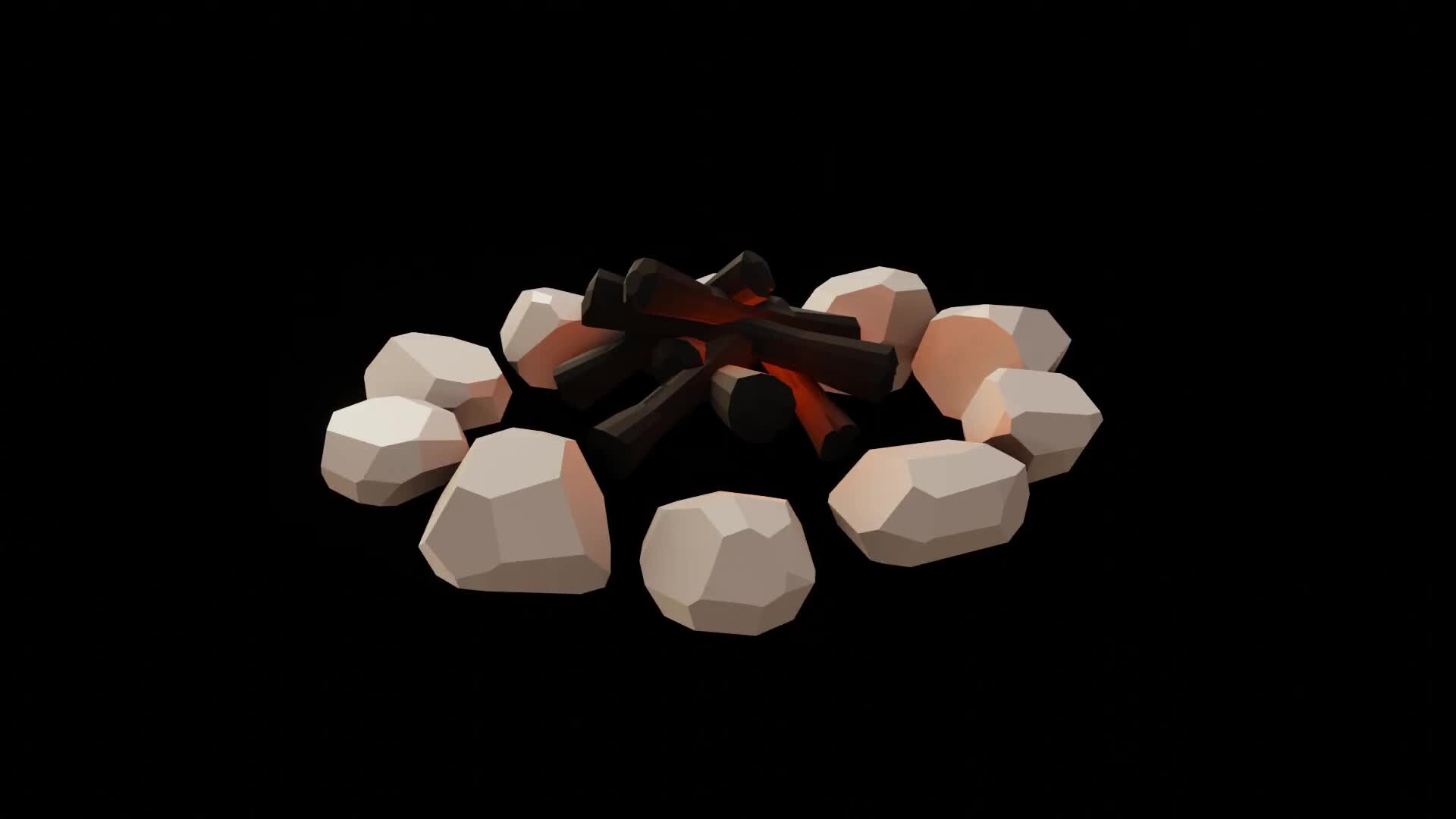 ArtStation - Low poly campfire