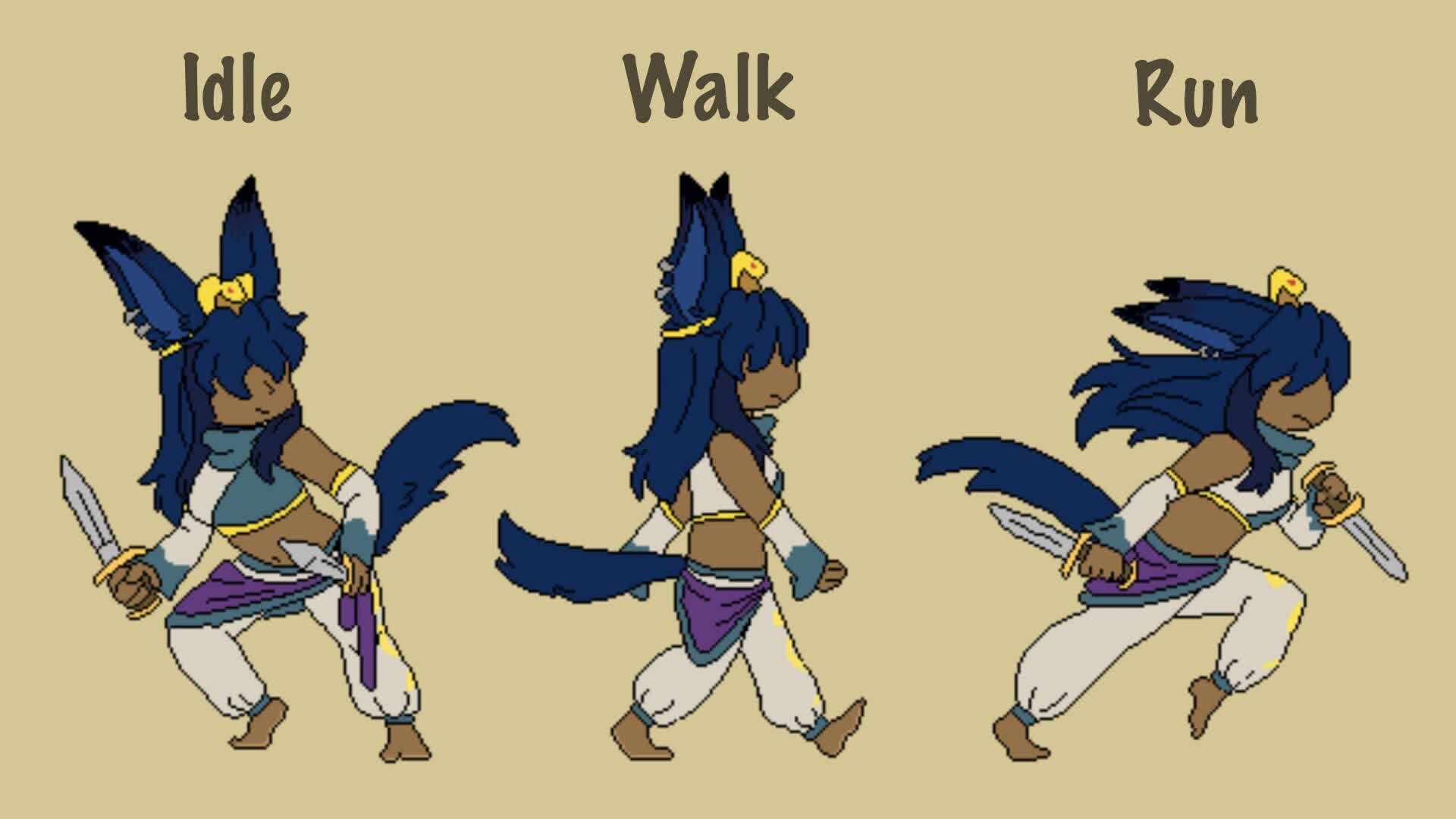 ArtStation - Anput Pixel Animations // Idle, Walk, Run