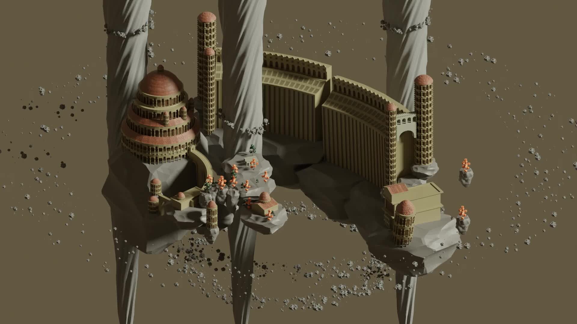 ArtStation - Low poly model of Elden Rings sky temple: Crumbling Farum ...