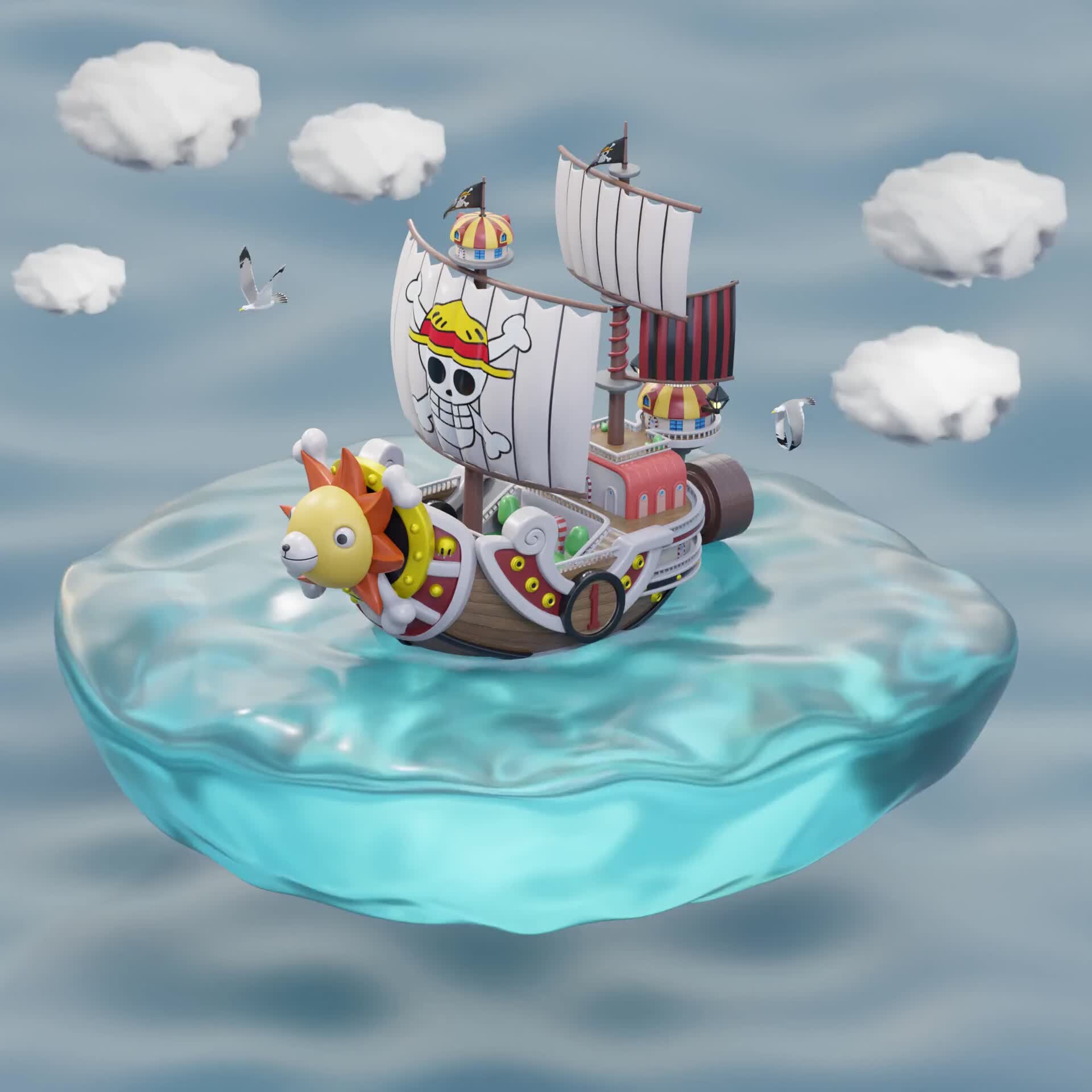 ArtStation - Thousand Sunny One Piece 3D Fanart