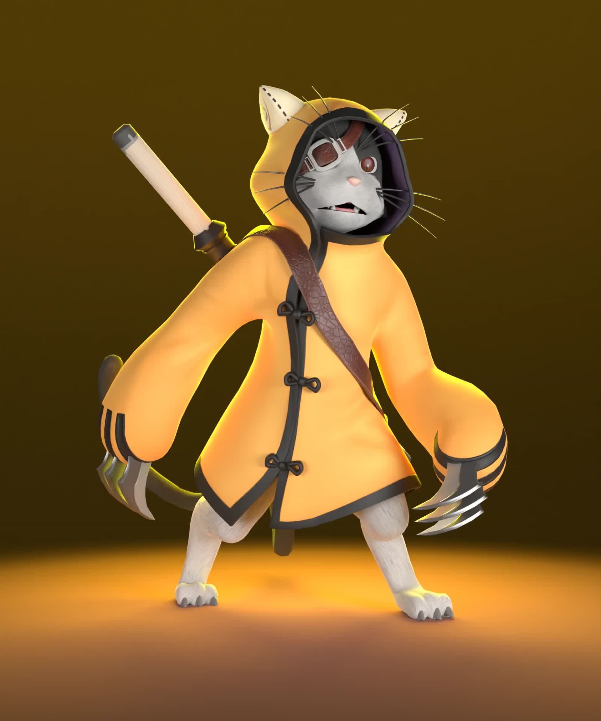 ArtStation - CAT NINJA - Modeling 3D for videogame
