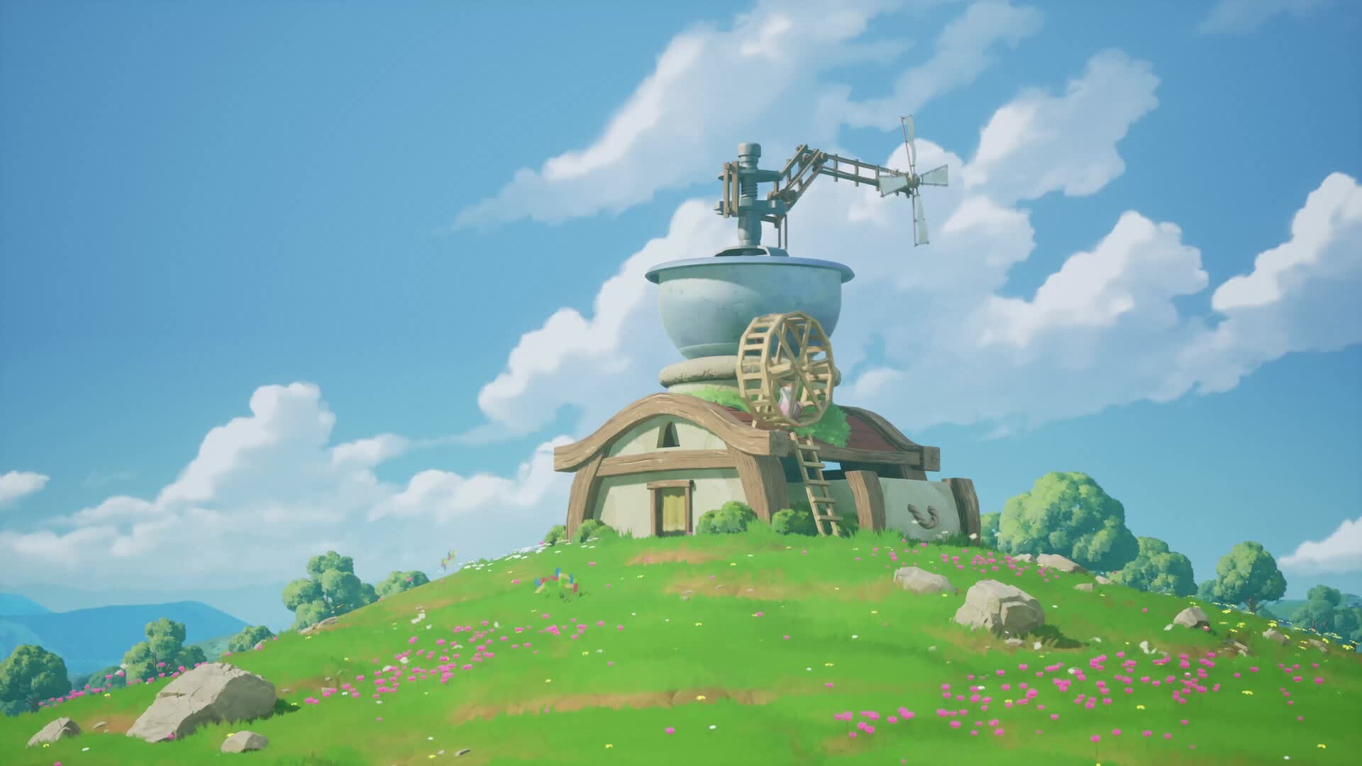 ArtStation - The Lonely Windmill - Unreal Engine 5 - Ghibli Style Art