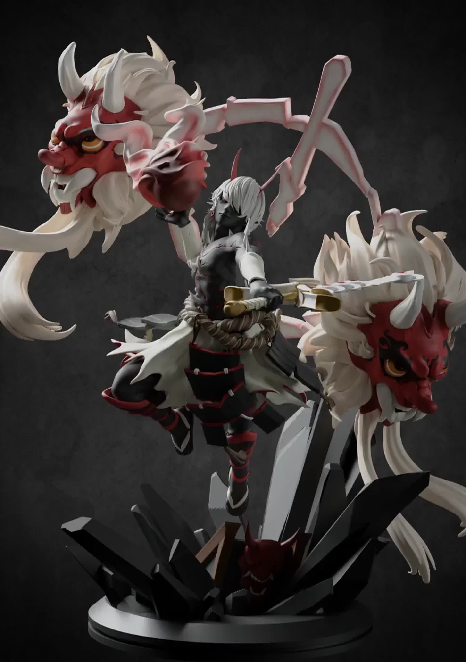 ArtStation - Recreation of Onmyoji - Ootakemaru from Zhuojun Zou