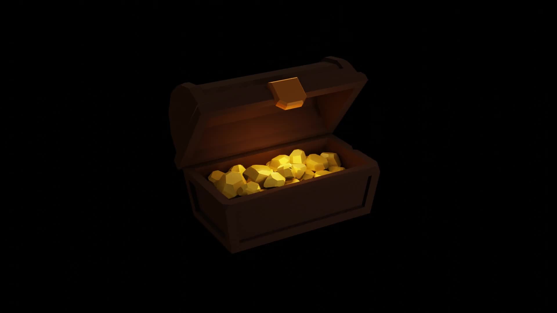 ArtStation - Low poly chest with gold