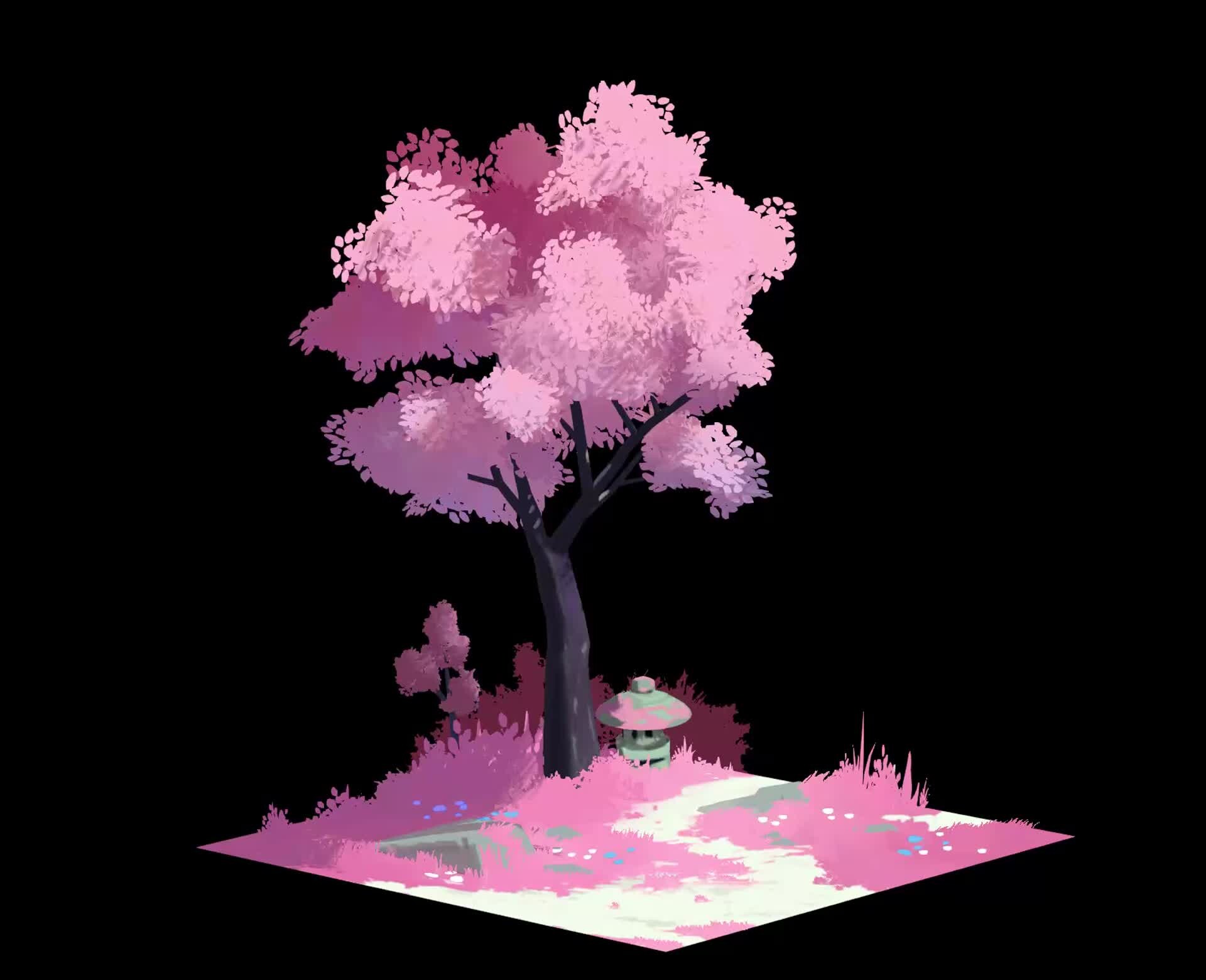 ArtStation - Pink Tree Diorama