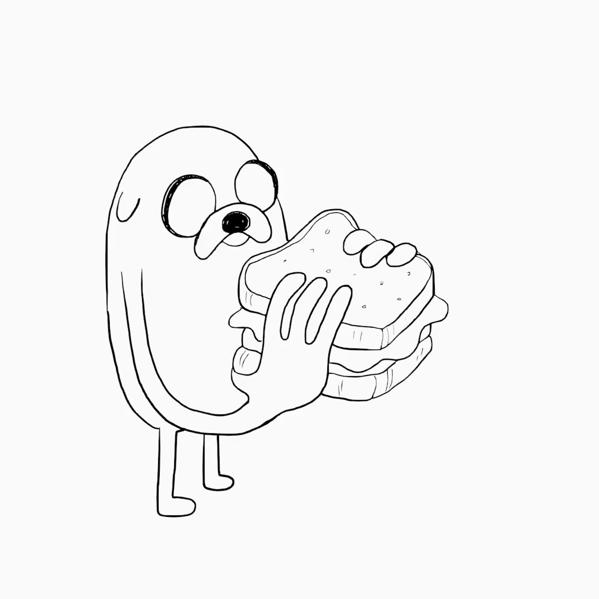 ArtStation - jake the dog eating a sandwich