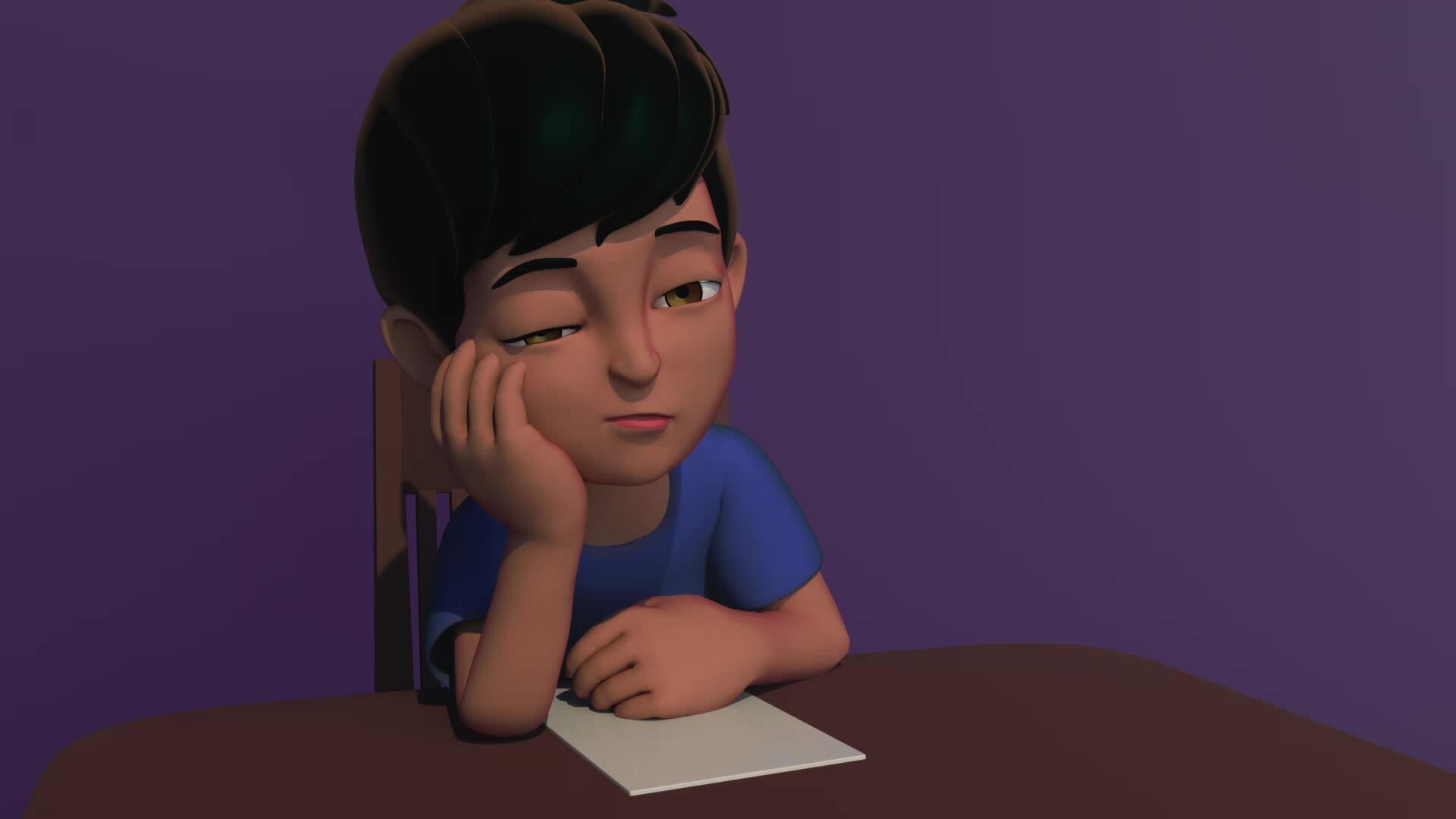 ArtStation - A boy sleep in class room