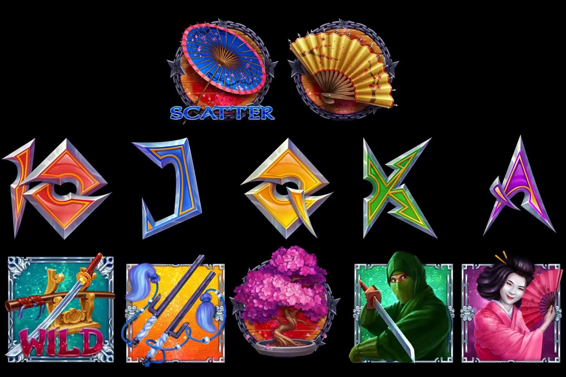 ArtStation - Shinobi slot game - Set of slot characters animation