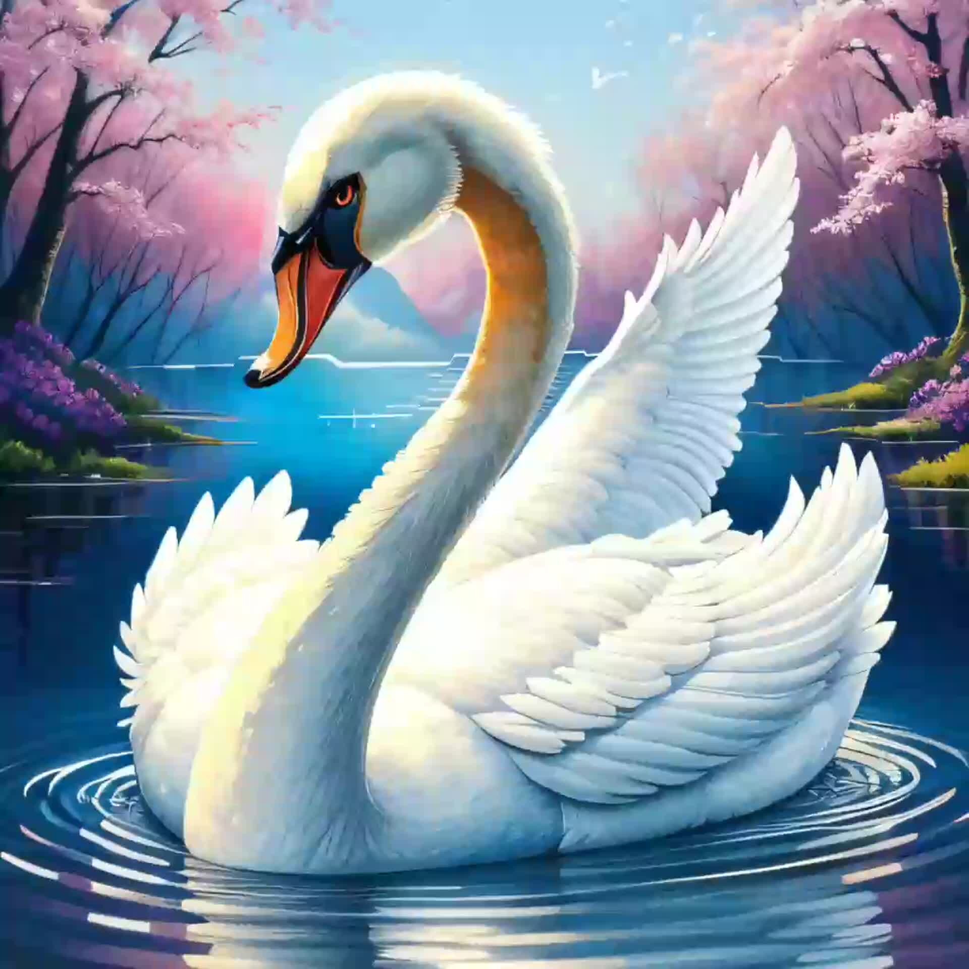 ArtStation - Beautiful Vibrant Swan Ai Art