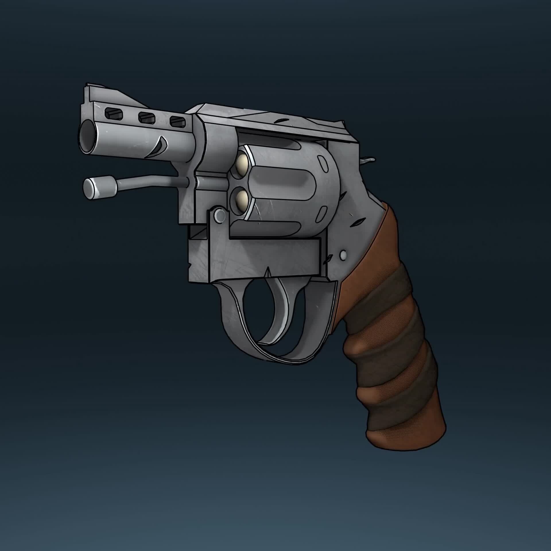 ArtStation - Battoign Mdl 420 - Cartoon Revolver