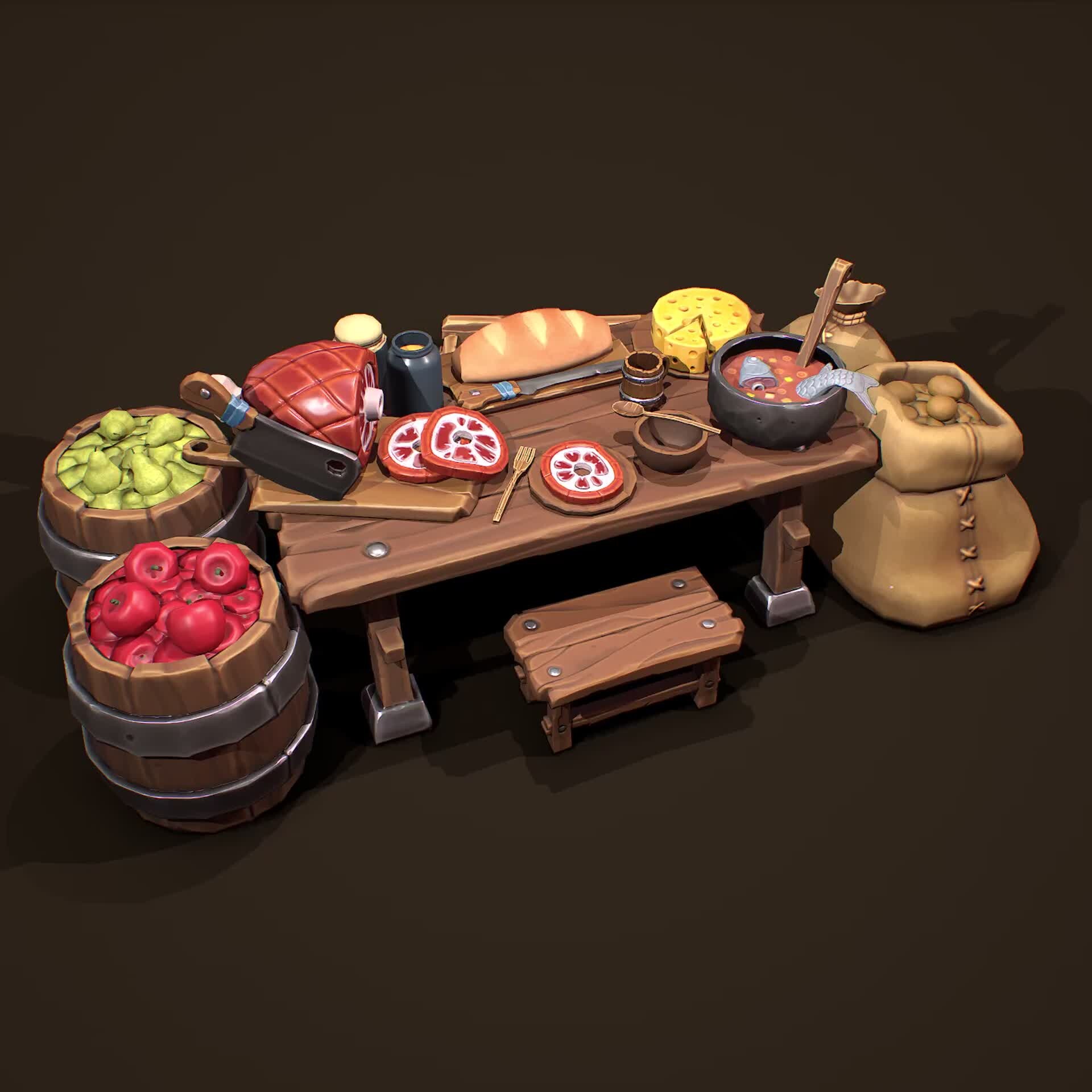 ArtStation - Food Table