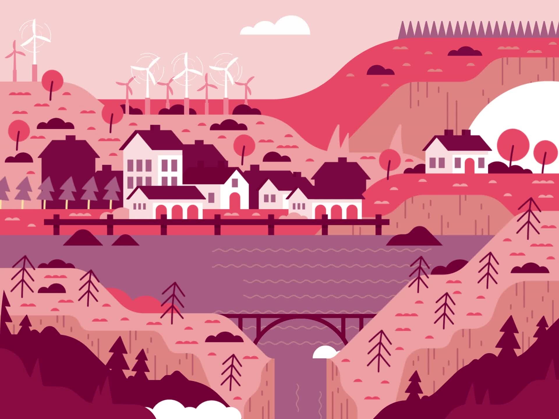 ArtStation - Village on the Loch Animated Motion Graphic