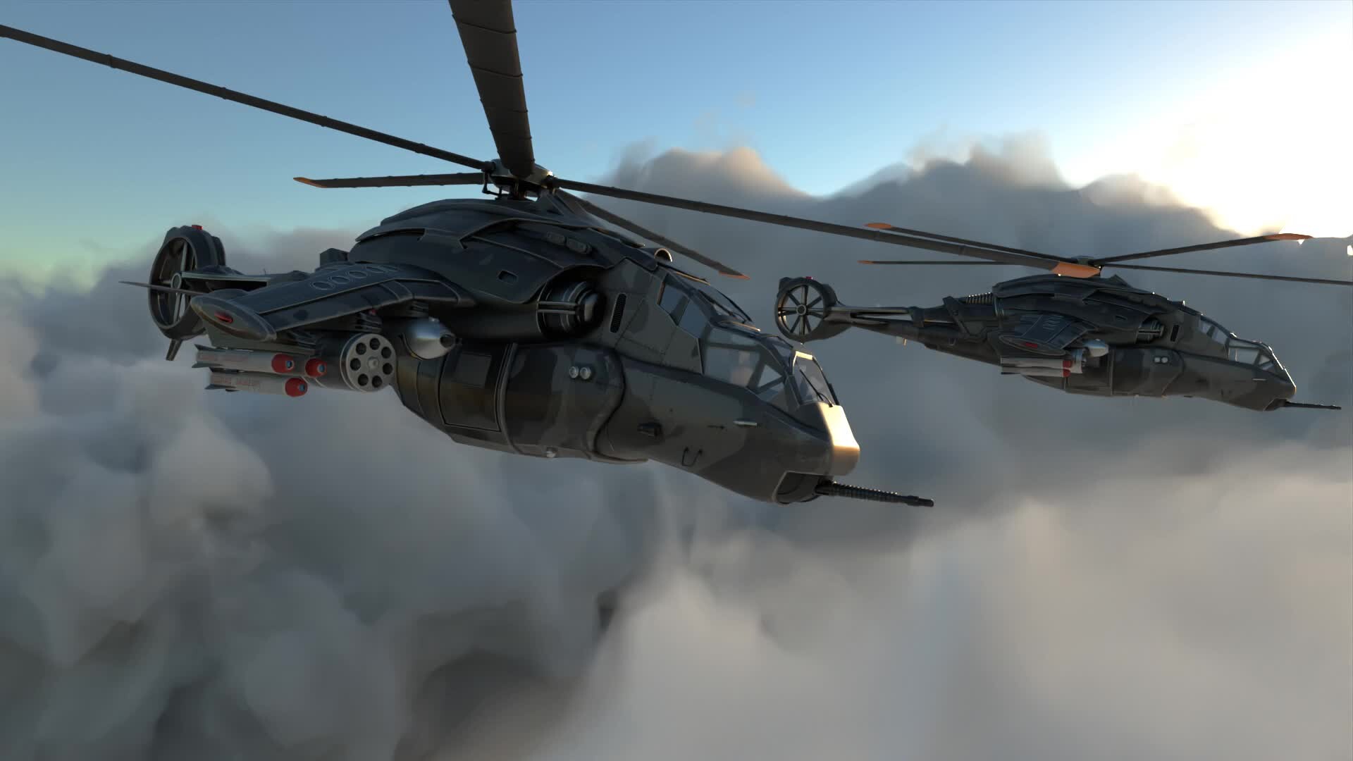 ArtStation - Military Attack Helicopters in Formation