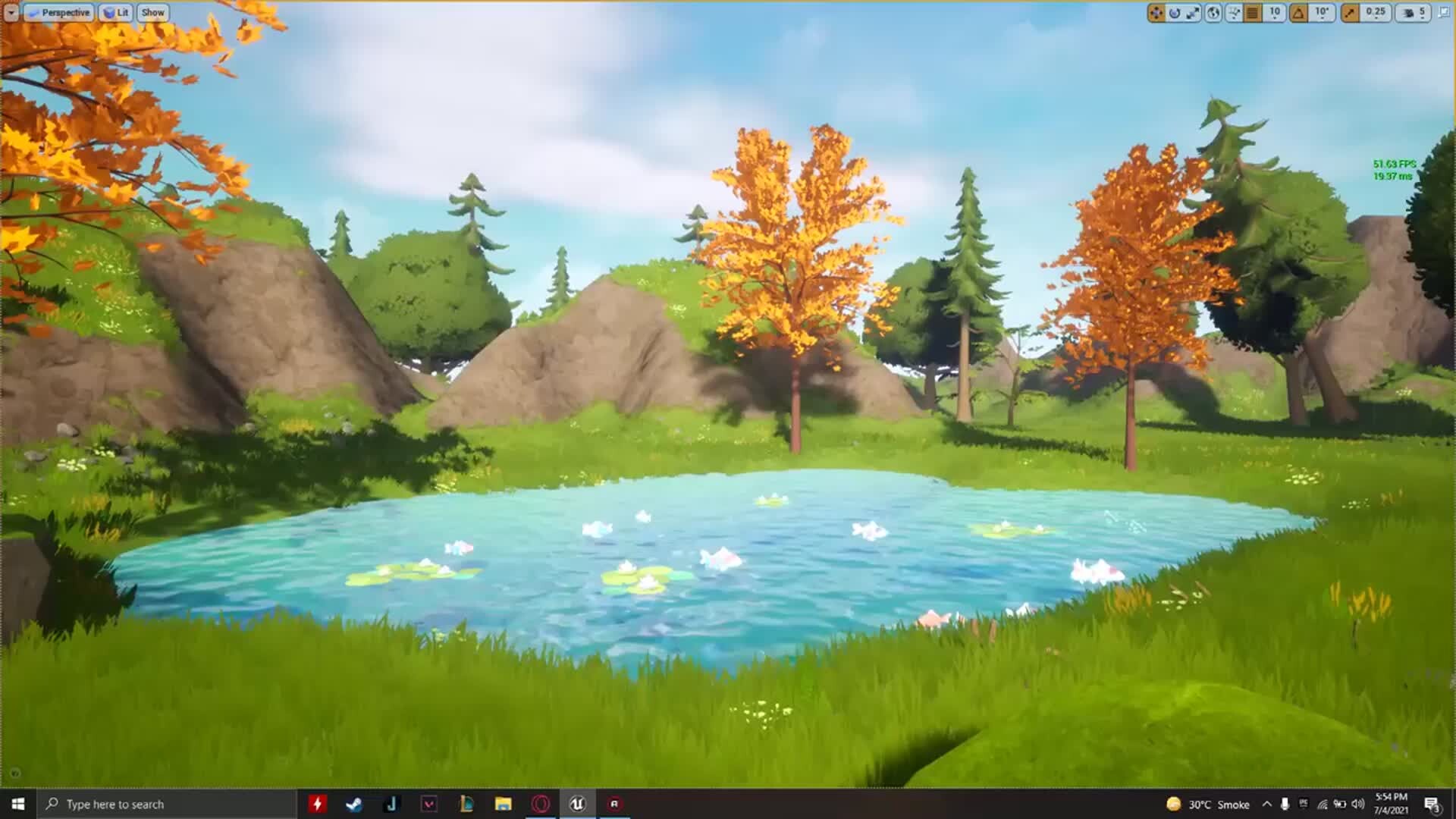 ArtStation - Stylized Pond in Unreal Engine.
