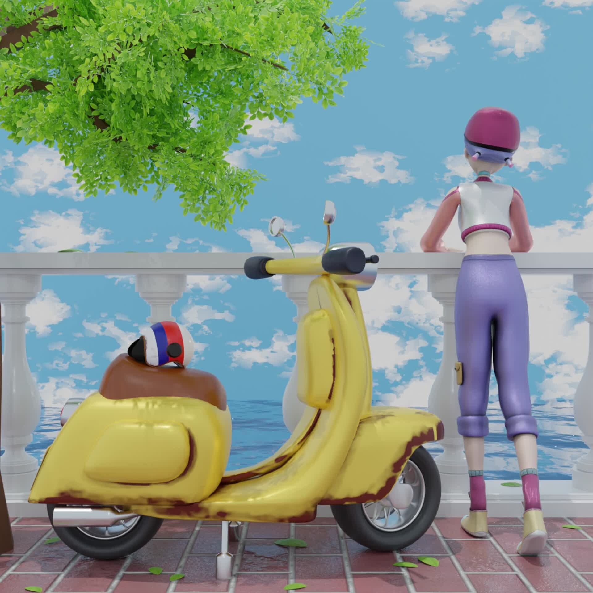 ArtStation - Ride by the beach