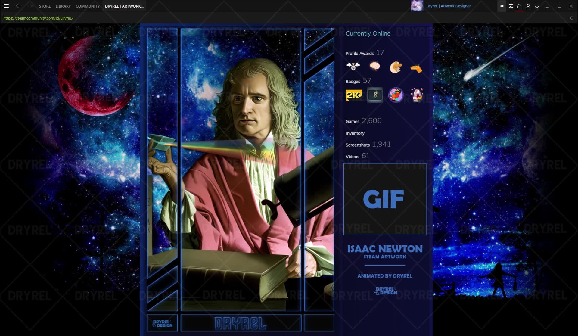ArtStation - Isaac Newton | Animated Steam Artwork