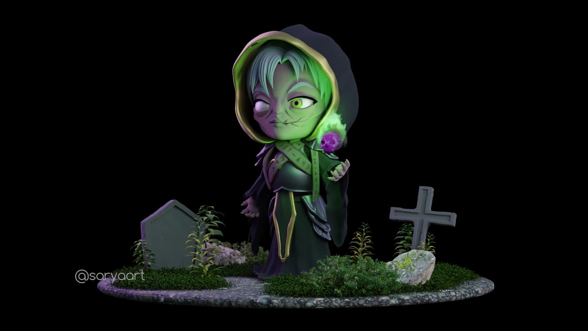 ArtStation - Aella The Necromancer 3D Chibi