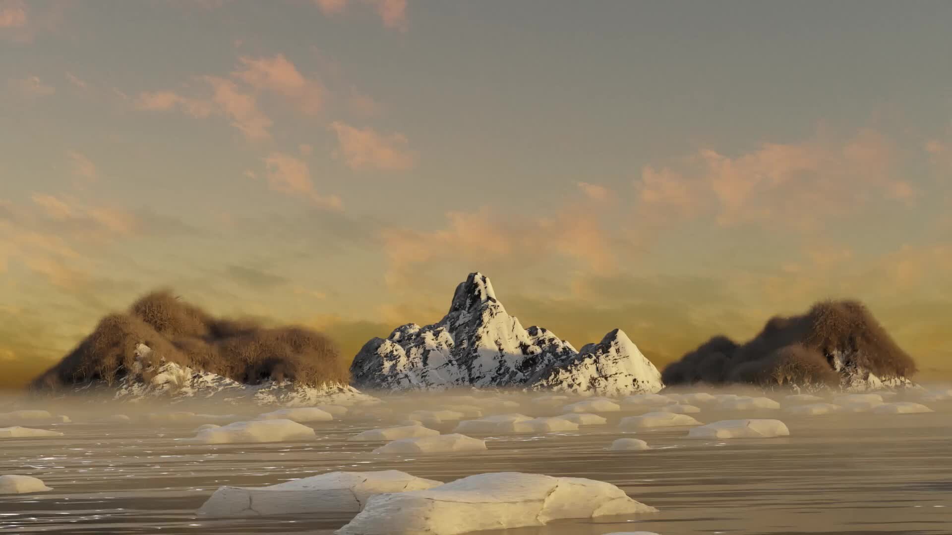 ArtStation - Mountain Land scape and Ocean