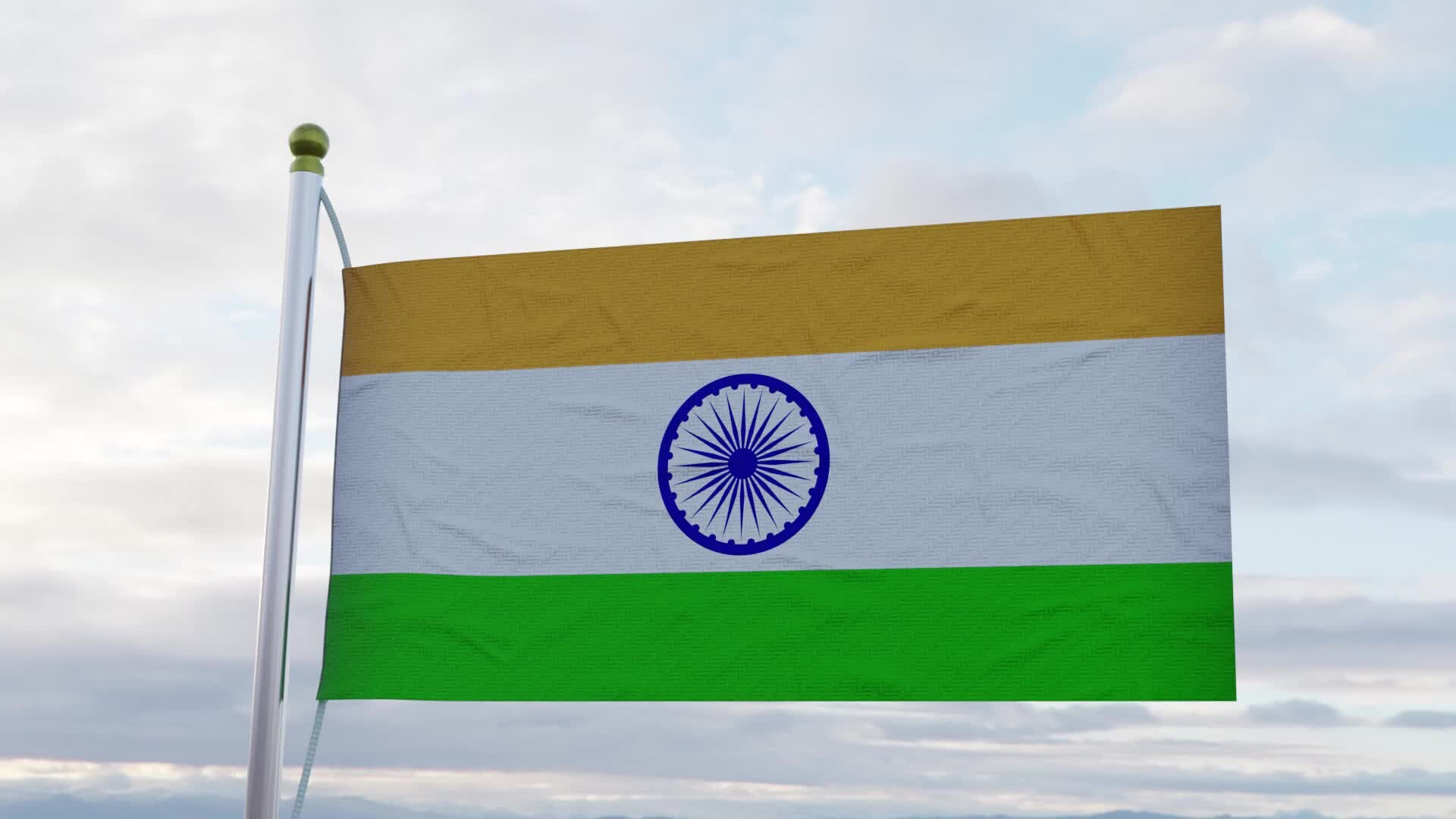 ArtStation - Indian Flag waving in the wind