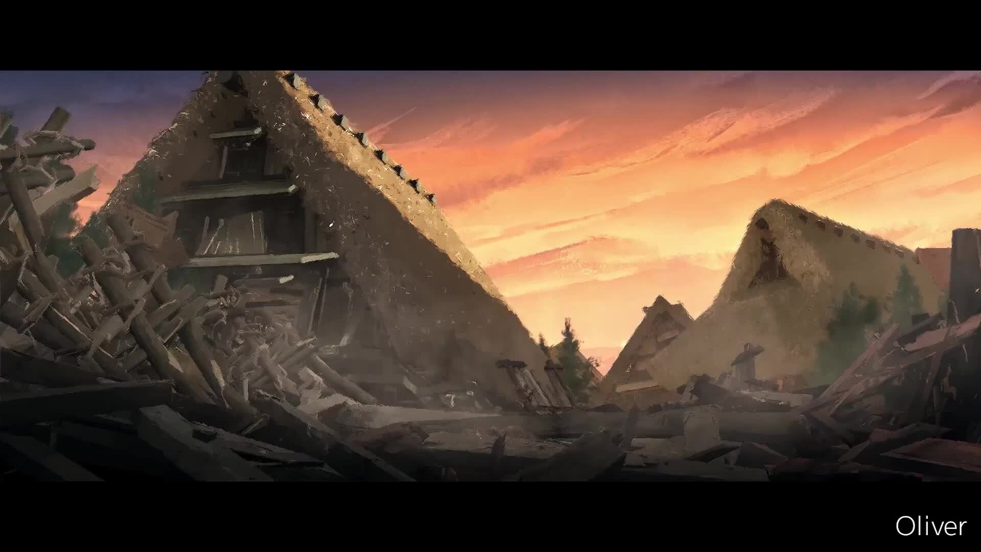 ArtStation - Stylized house collapse