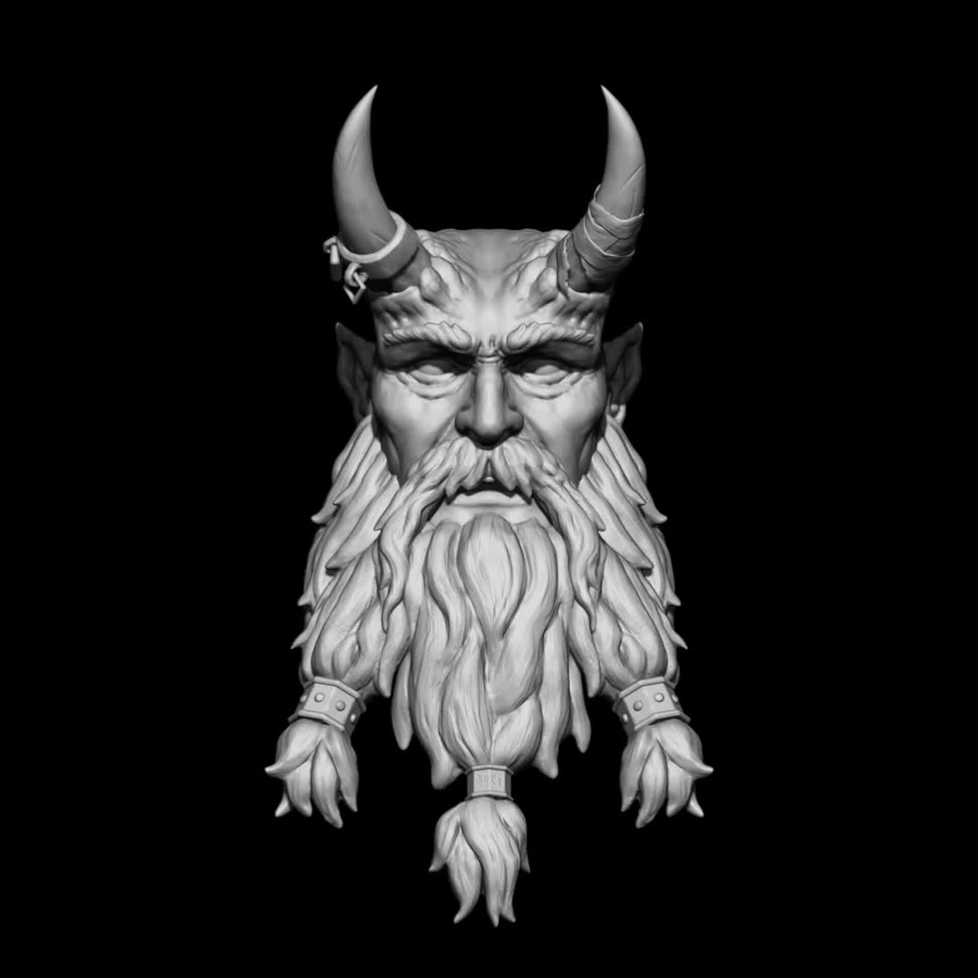 ArtStation - Bearded demon head turntable