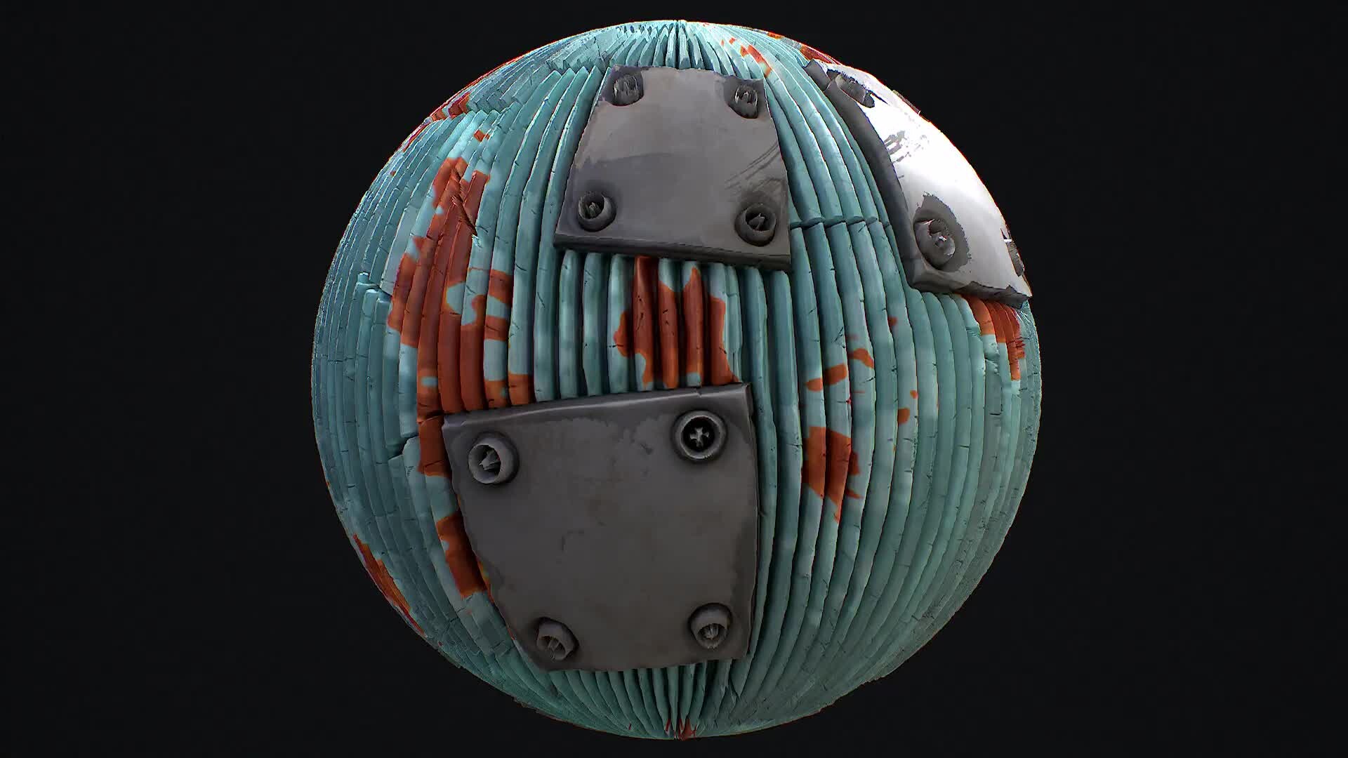 ArtStation - Stylized Metal Plates Material