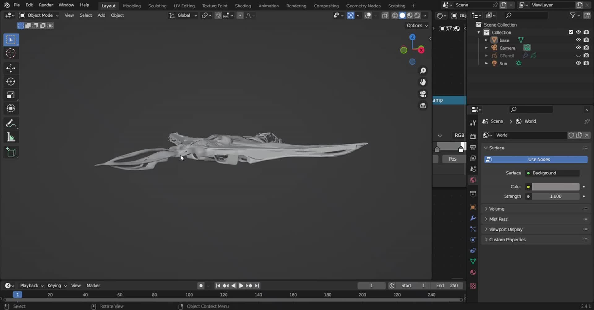 ArtStation - Plane Sculpting, toon shader, line art, Grease Pencil
